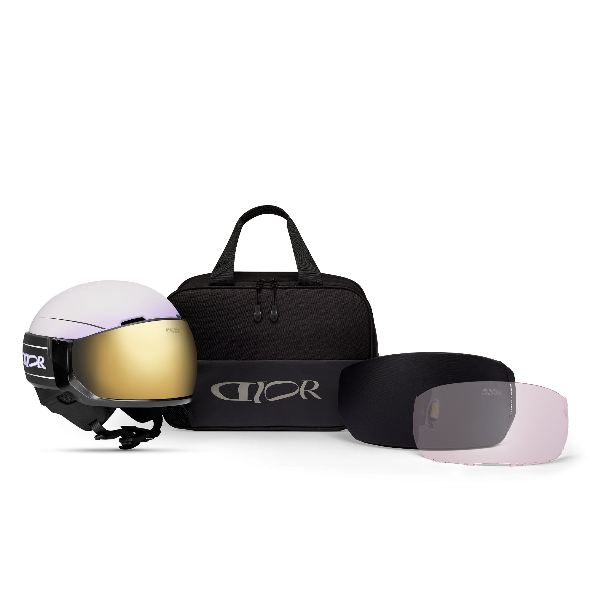 DIOR AND LEWIS HAMILTON Ski Helmet with Visor Black and White with DIOR ...