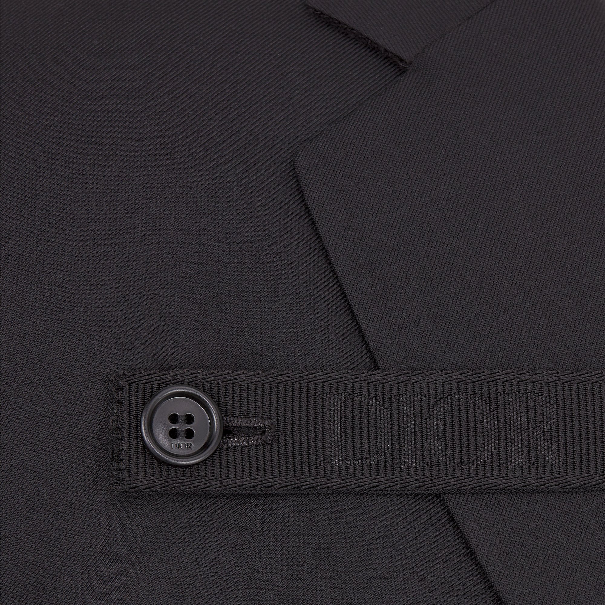 Jacket with Buttoned Strap Black Virgin Wool Twill | DIOR