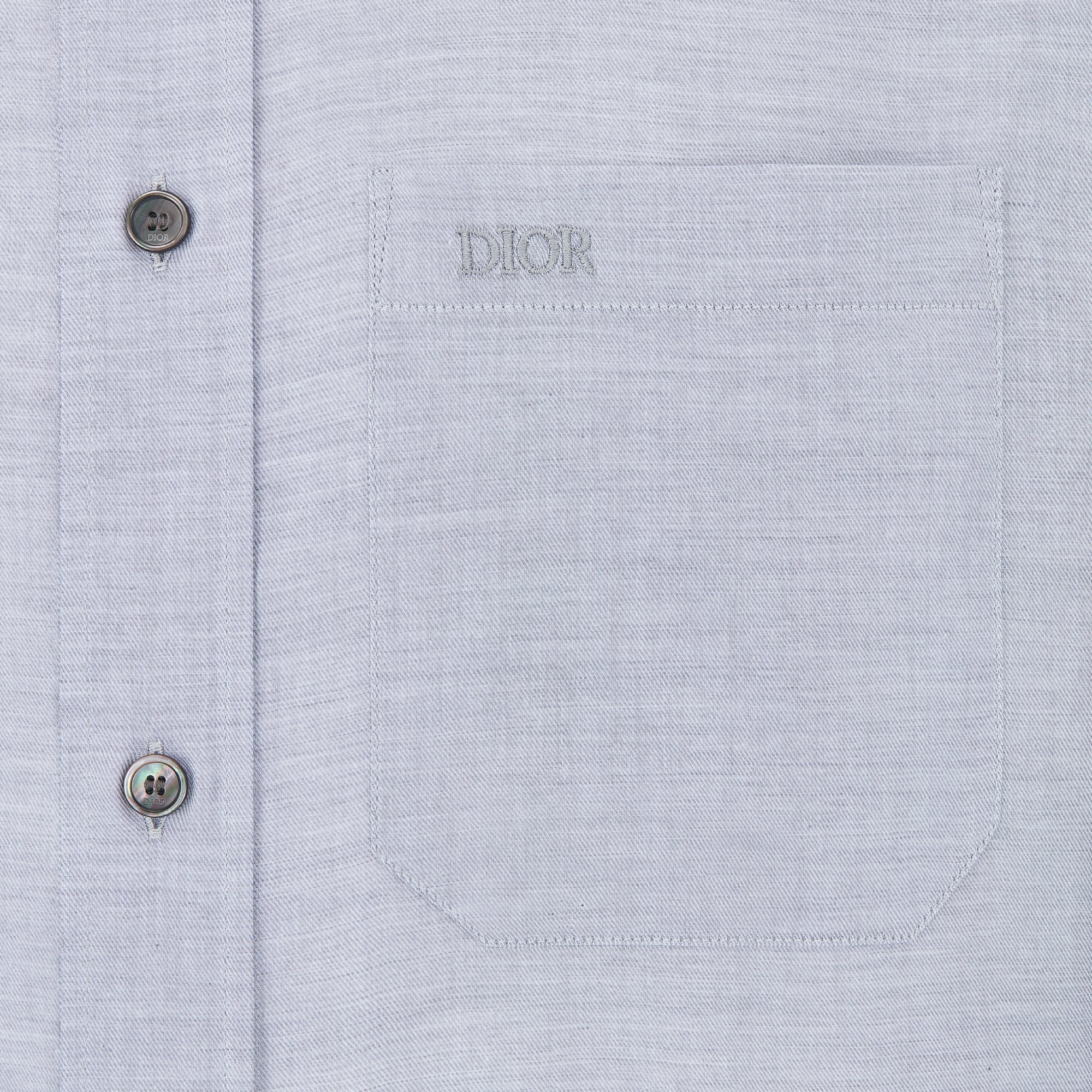 Camicia con ricamo Dior Misto seta e flanella di cotone grigio | DIOR