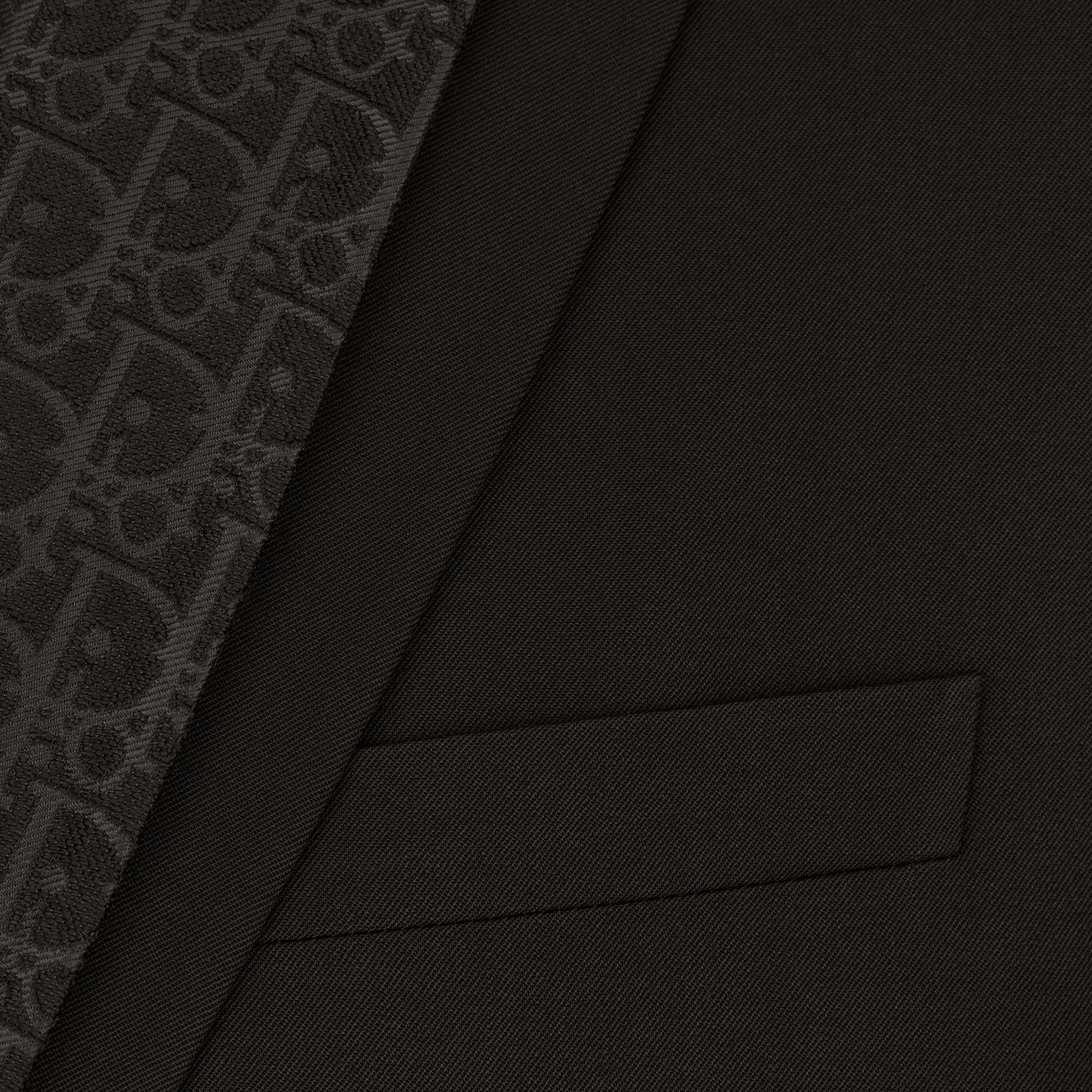 Jacket with Dior Oblique Asymmetric Shawl Collar Black Virgin Wool ...