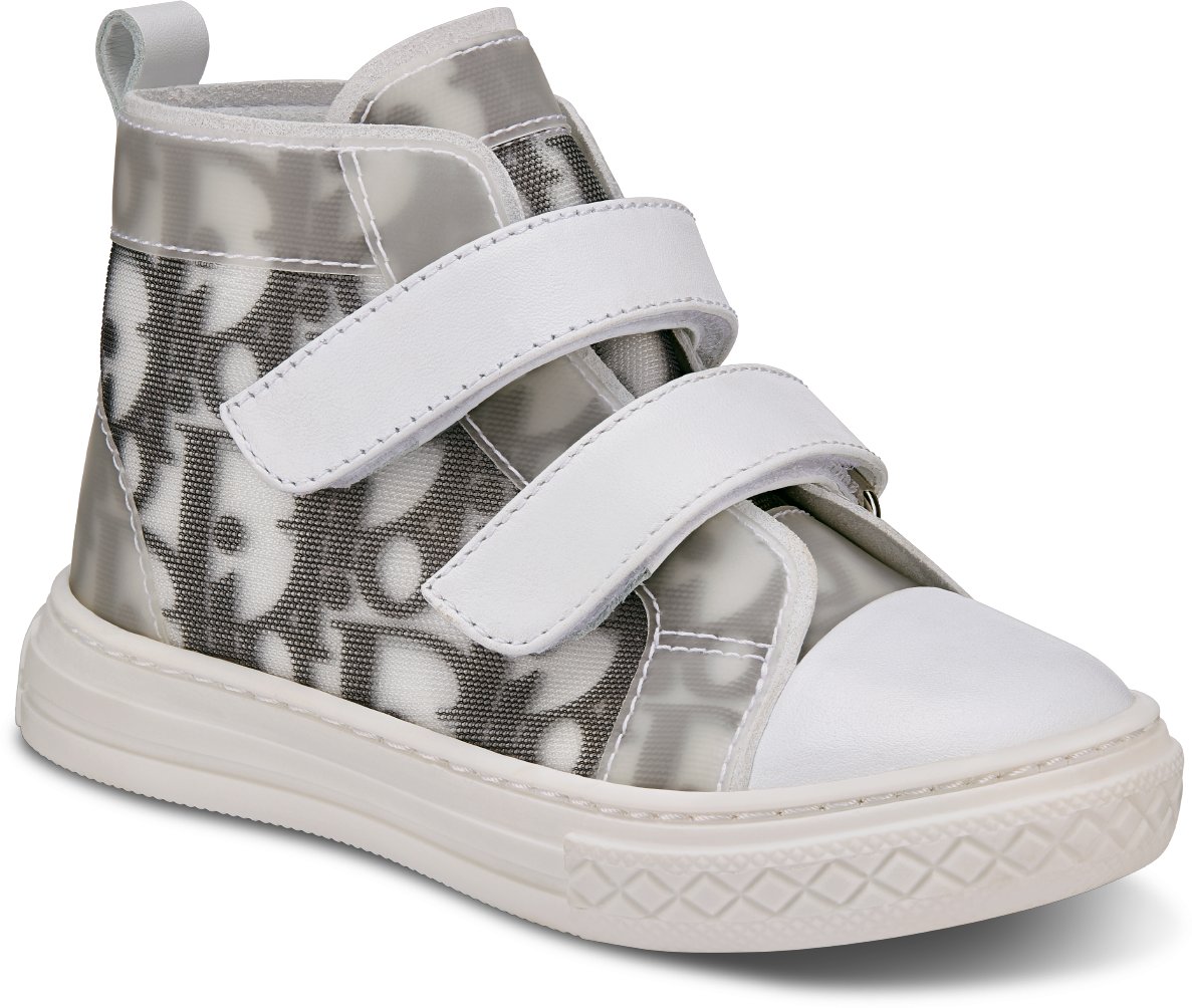Hoge B23-sneaker voor baby’s Technisch canvas met wit en zwart Dior Oblique-motief | DIOR