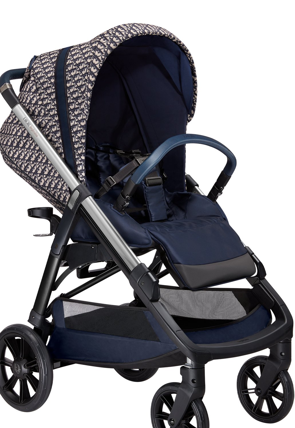 Bassinet and Stroller Combo Blue and Beige Dior Oblique Water-Repellent ...