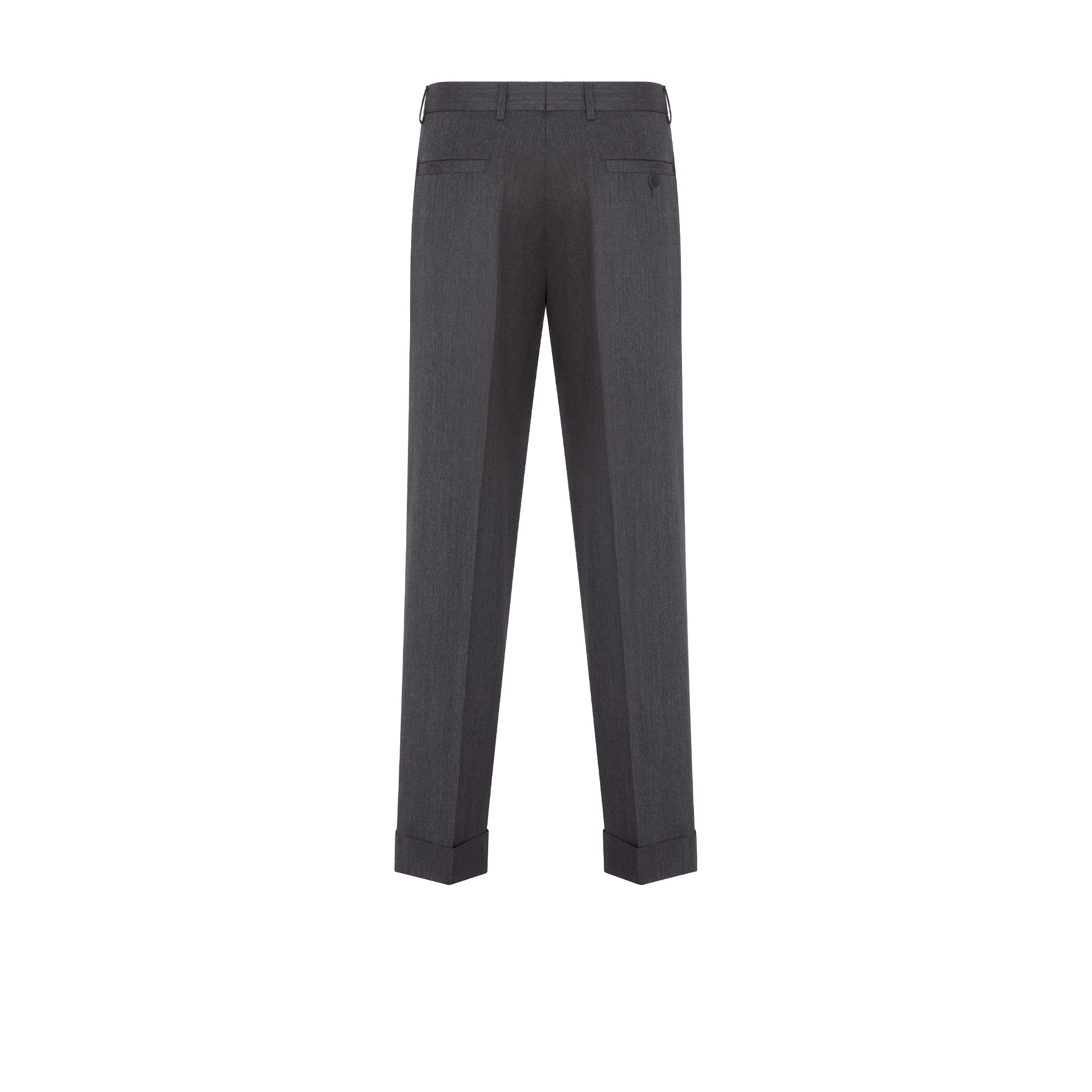 Tailored and Cuffed Chino Pants Gray Wool-Blend Twill | DIOR