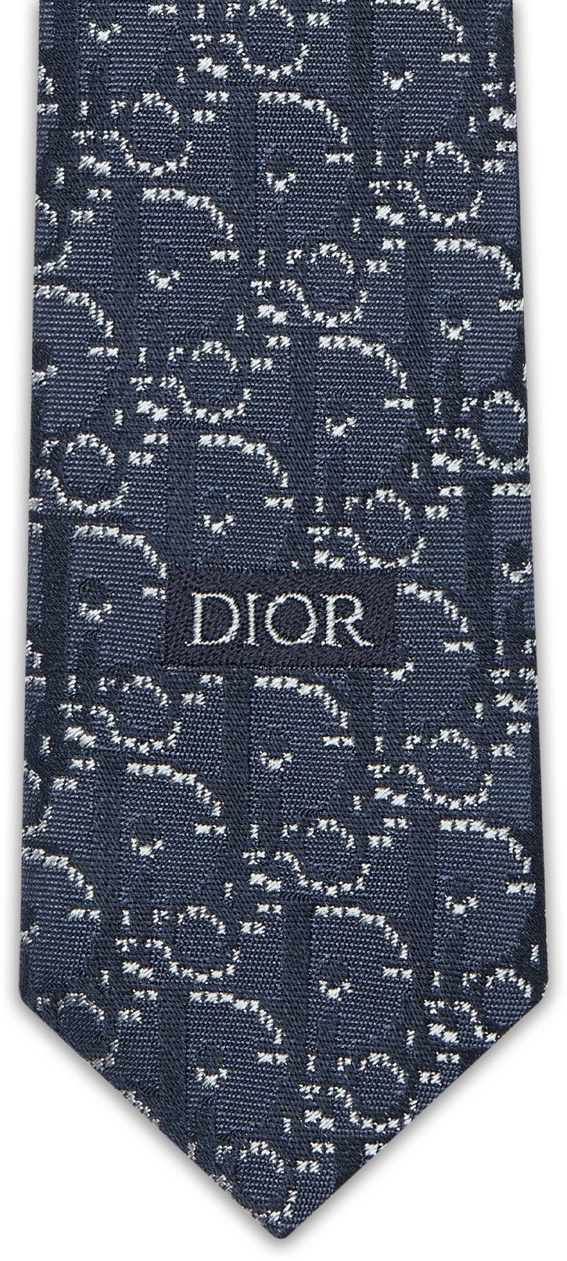 Stropdas met Dior Oblique Pixel-motief Blauwe, marineblauwe en witte ...
