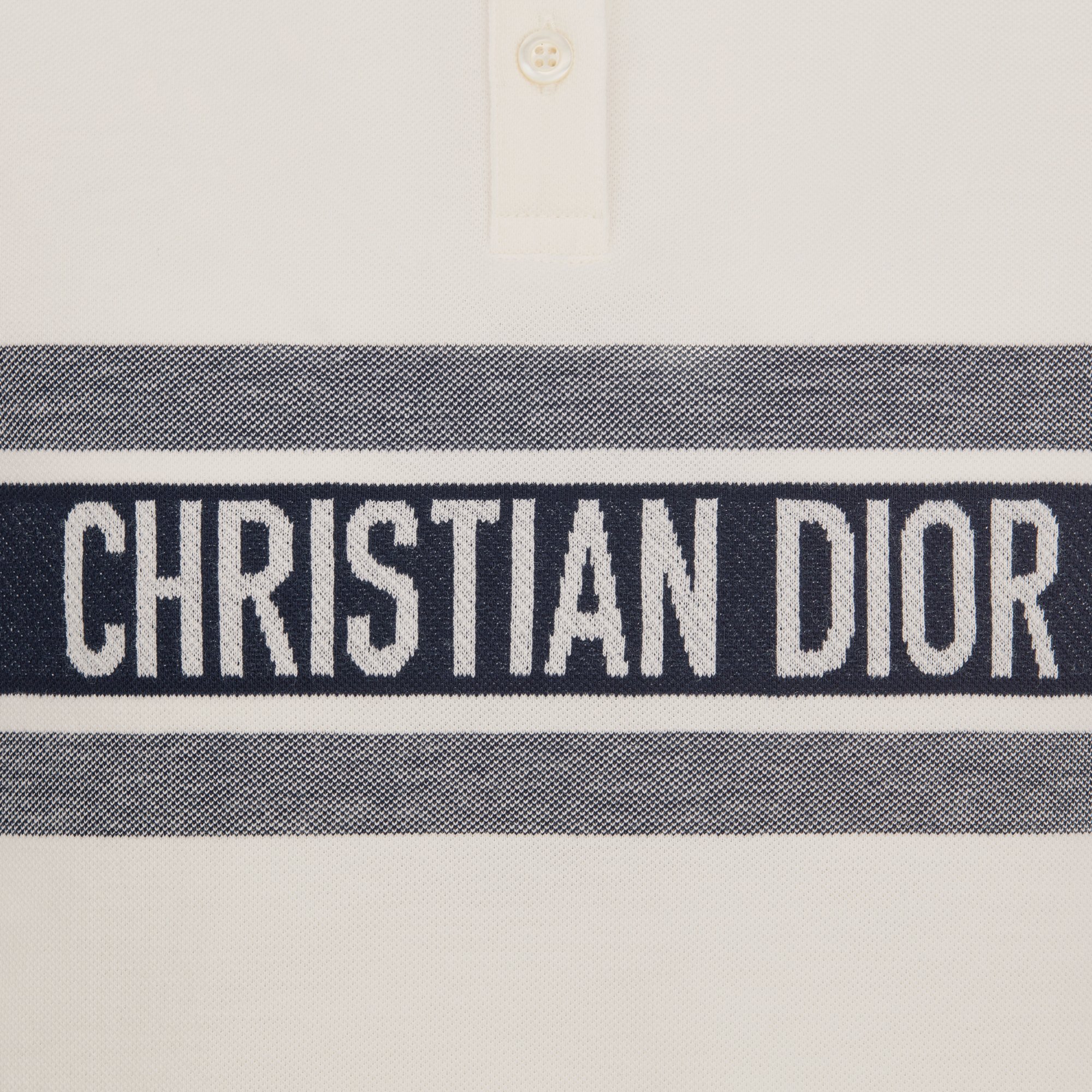 Polo Shirt White and Navy Blue Cotton Jersey | DIOR