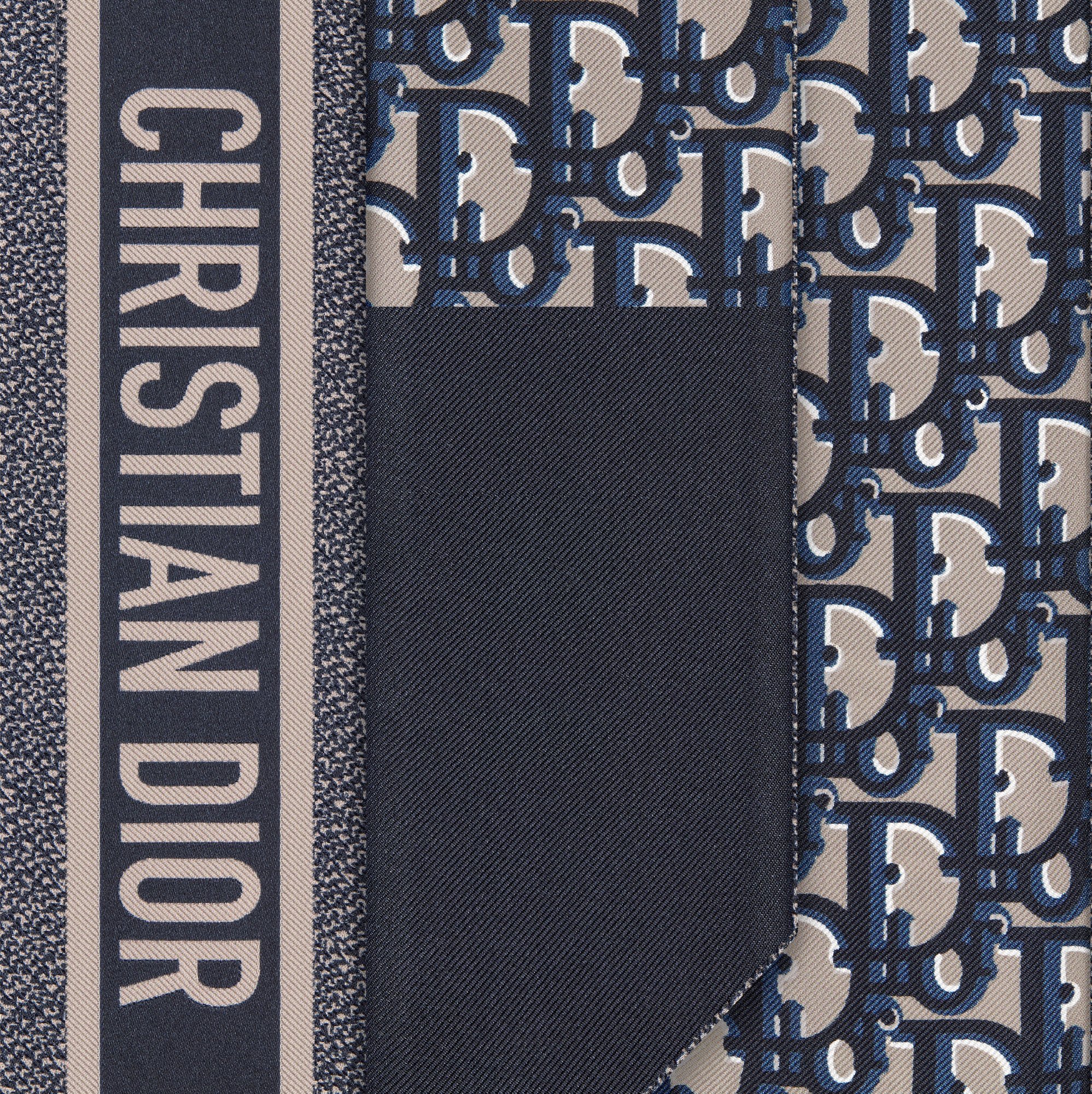 Dior Oblique Mitzah Scarf Navy Blue Silk Twill | DIOR