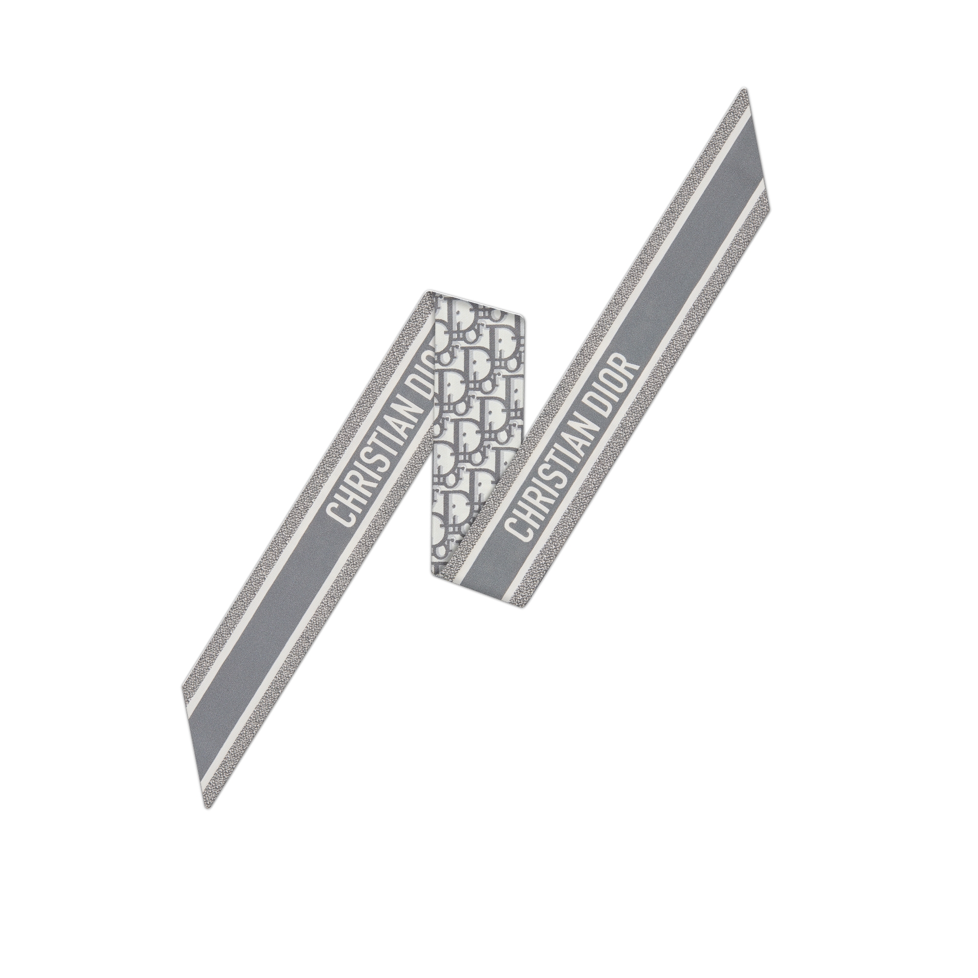 Dior Oblique Mitzah Scarf Gray Silk Twill | DIOR