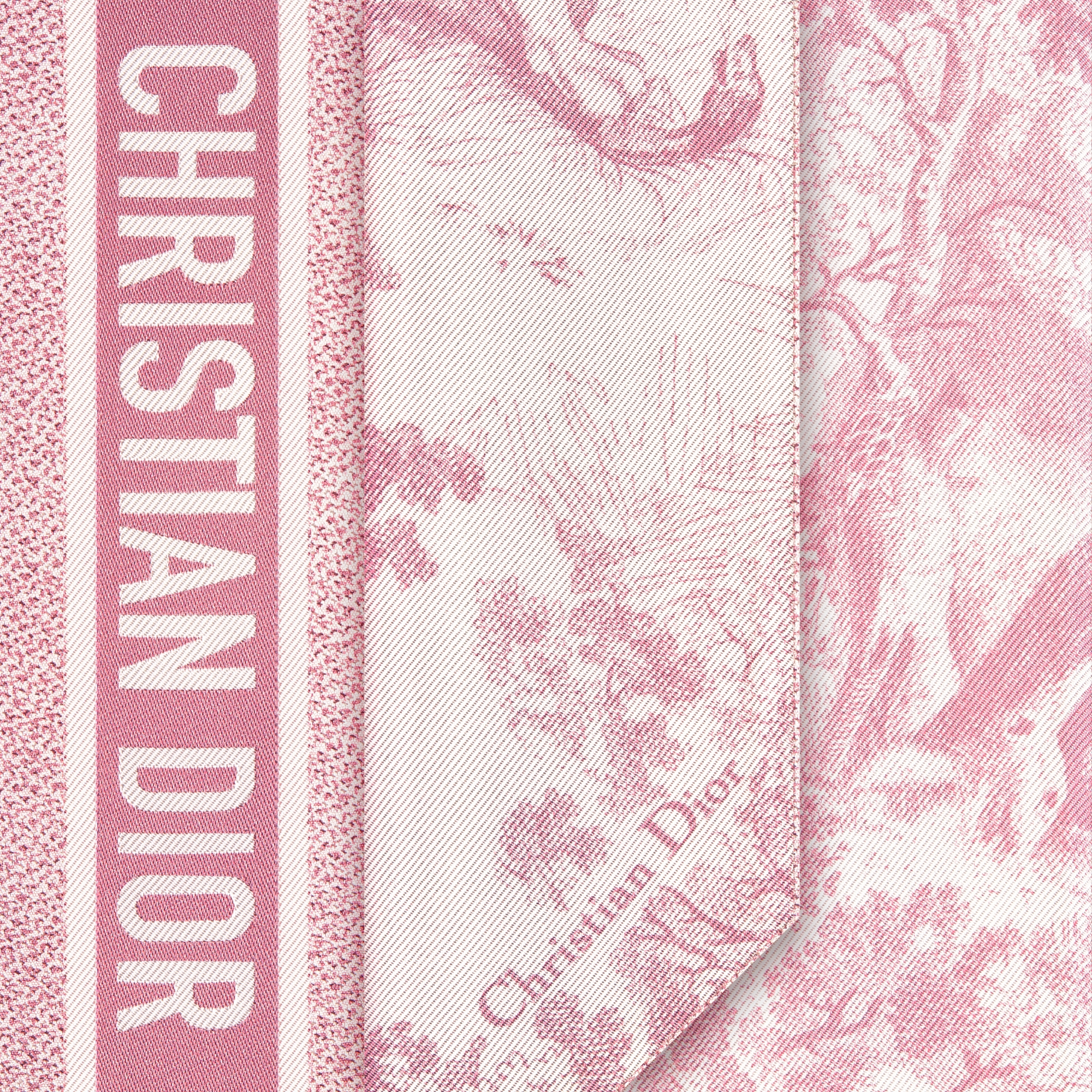 Dioriviera Toile de Jouy Sauvage Mitzah Scarf White and Candy Pink Silk ...