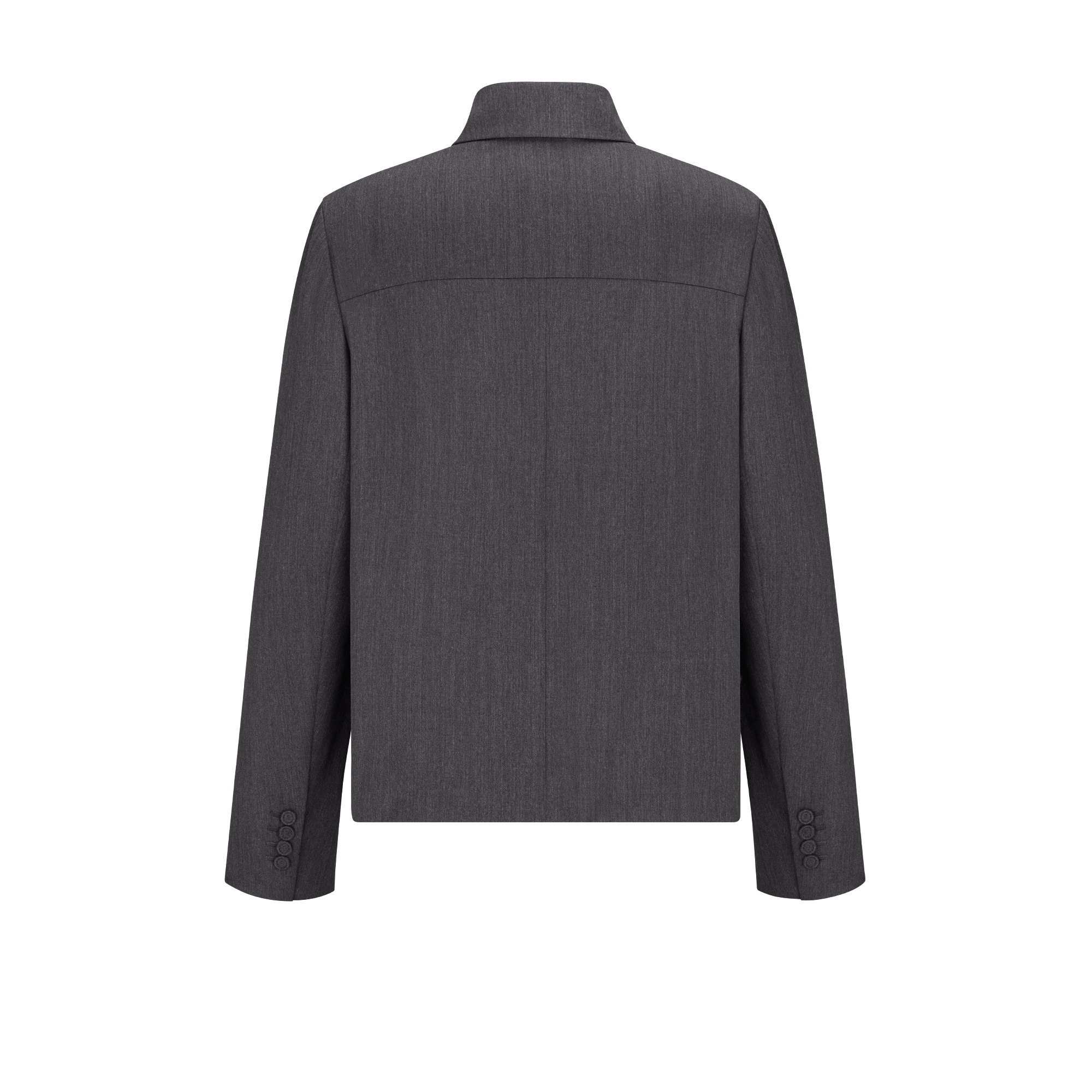 Classic Zip Jacket Gray Wool-Blend Twill | DIOR