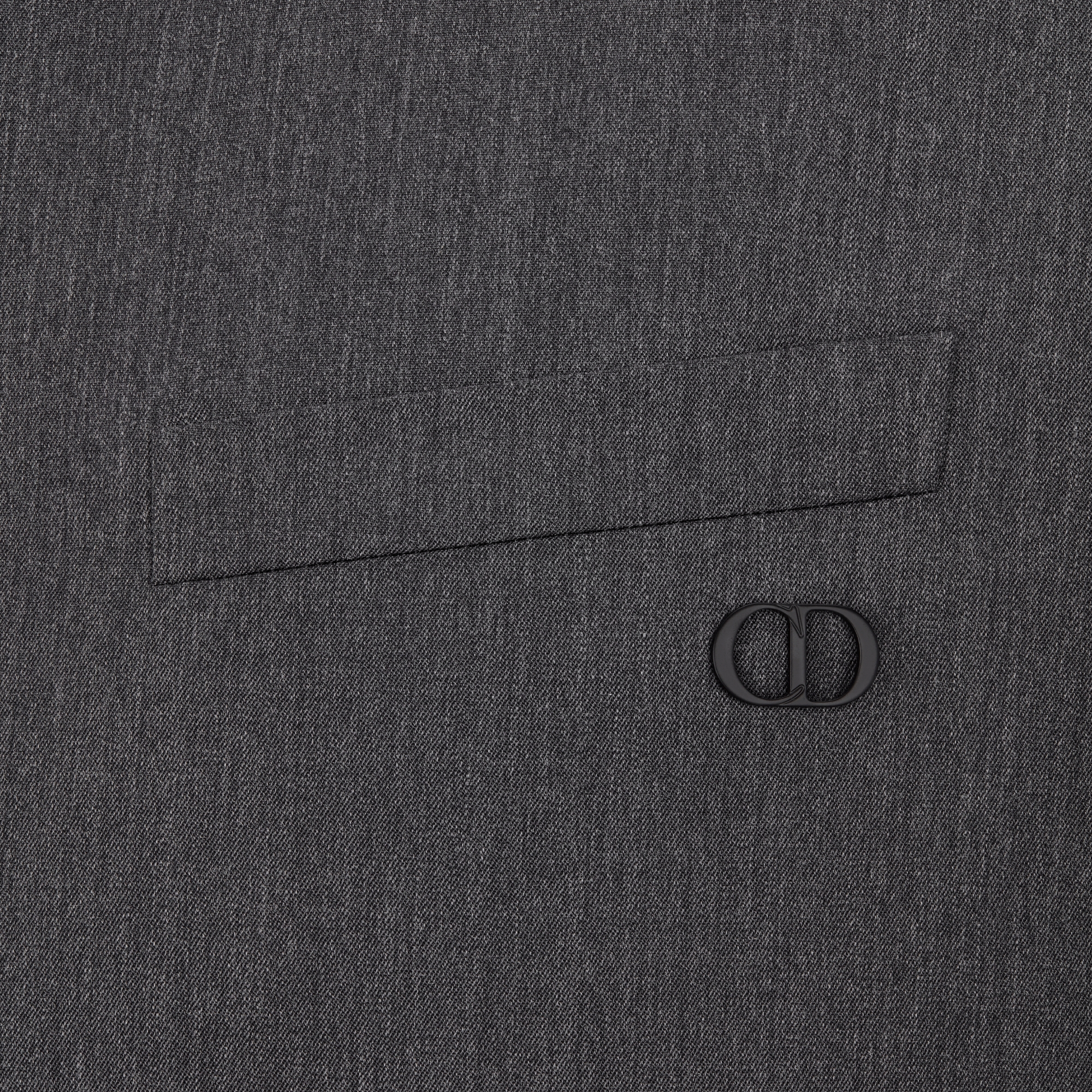 Classic Zip Jacket Gray Wool-Blend Twill | DIOR