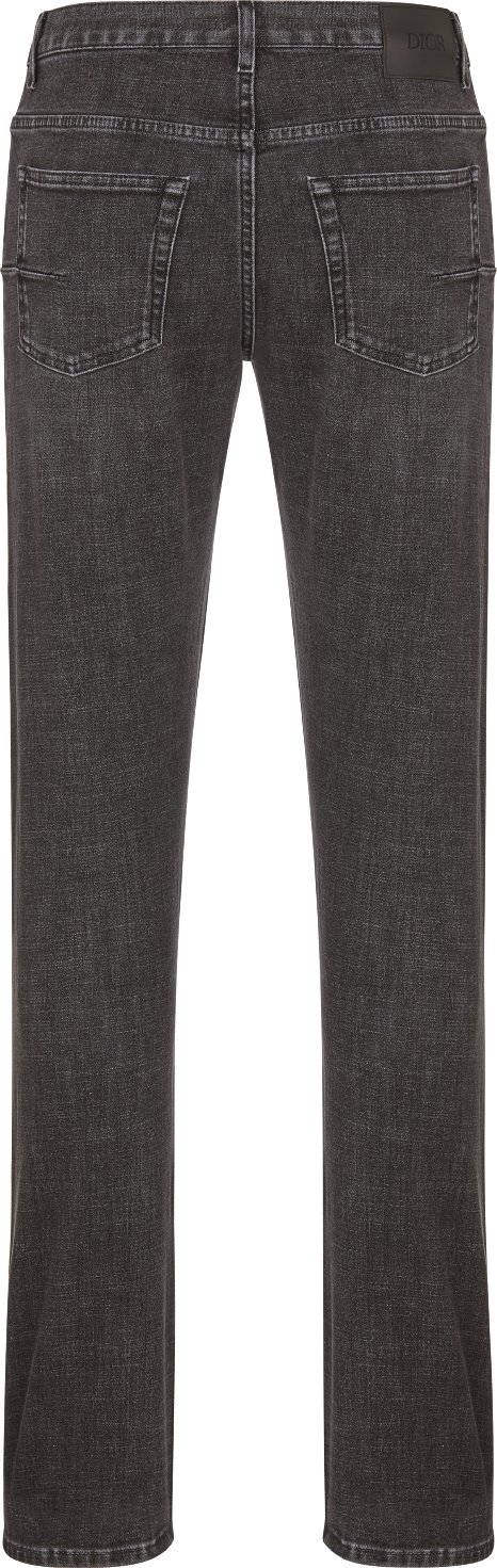 Long Slim-Fit Jeans Gray Cotton Denim | DIOR