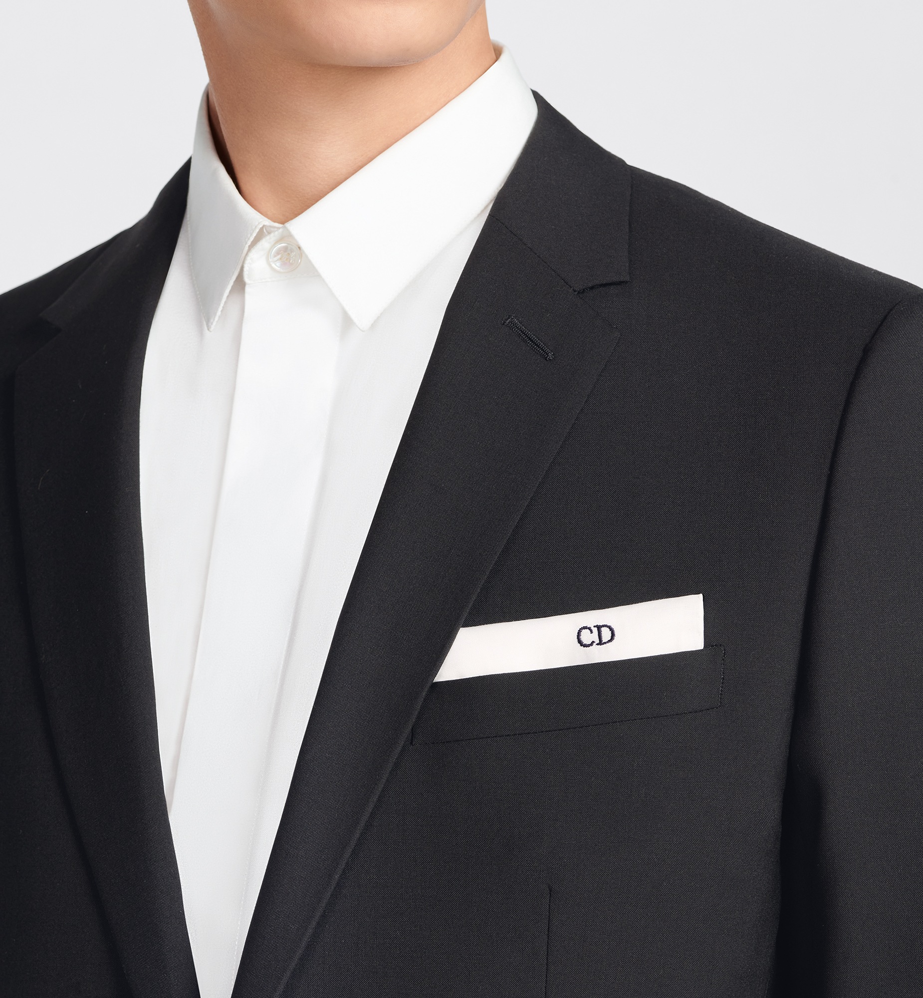 CD Icon Pocket Square White Cotton | DIOR