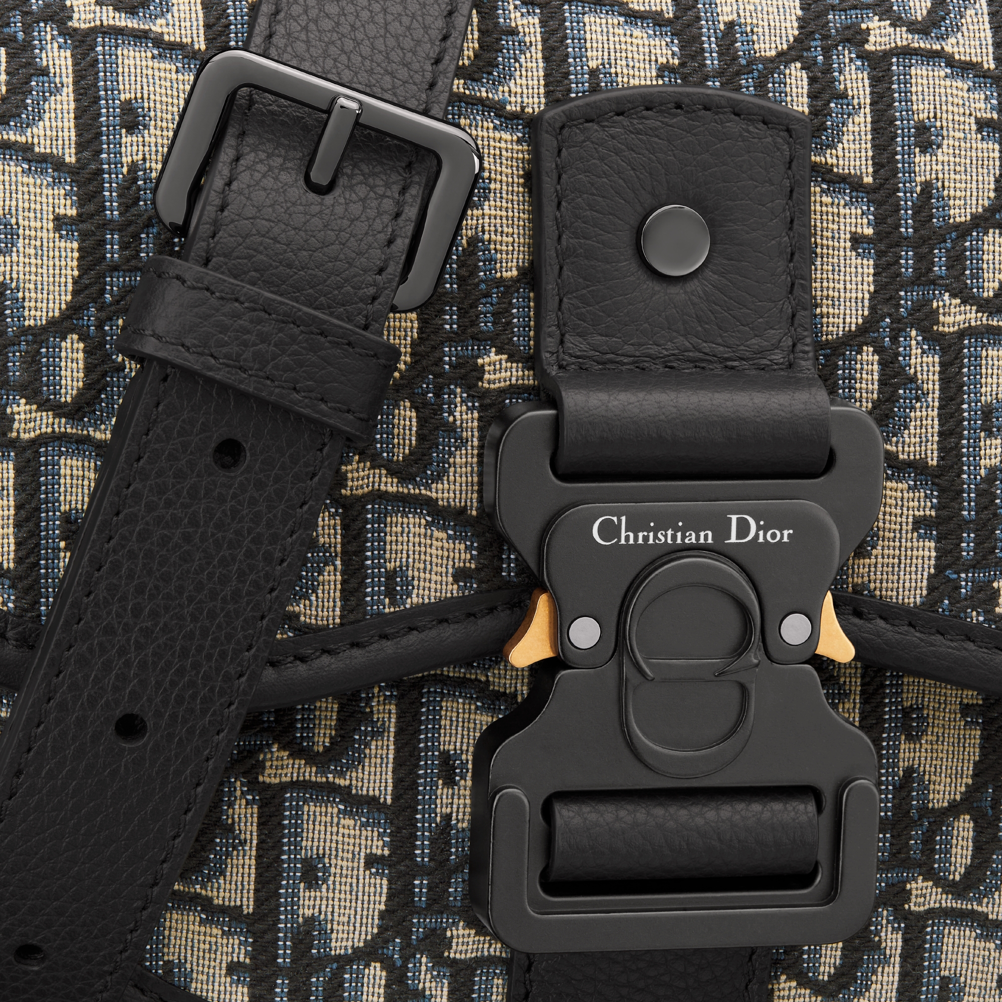 Mini Gallop Bag with Strap Beige and Black Dior Oblique Jacquard with ...