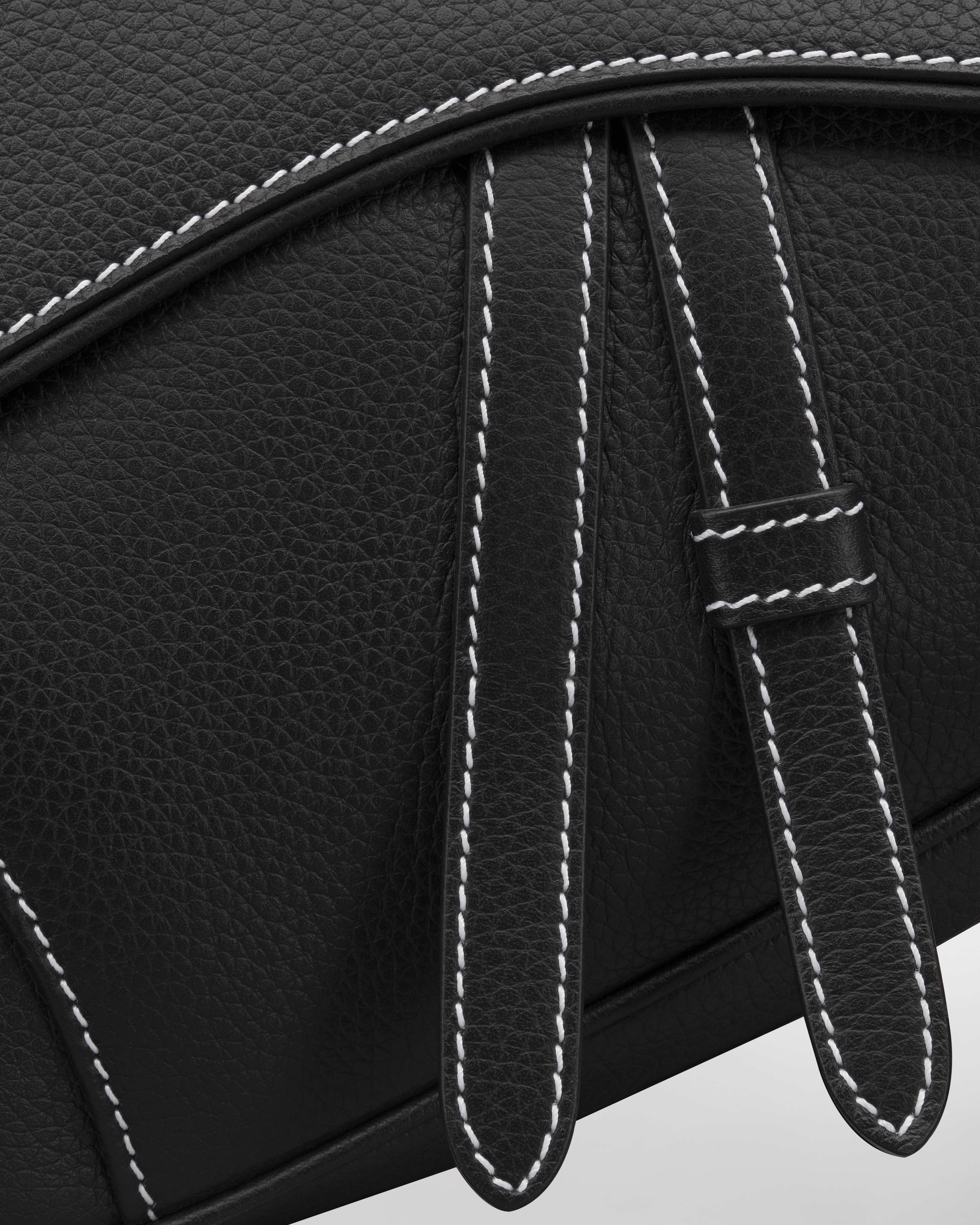 Saddle-tas Zwart generfd kalfsleer | DIOR