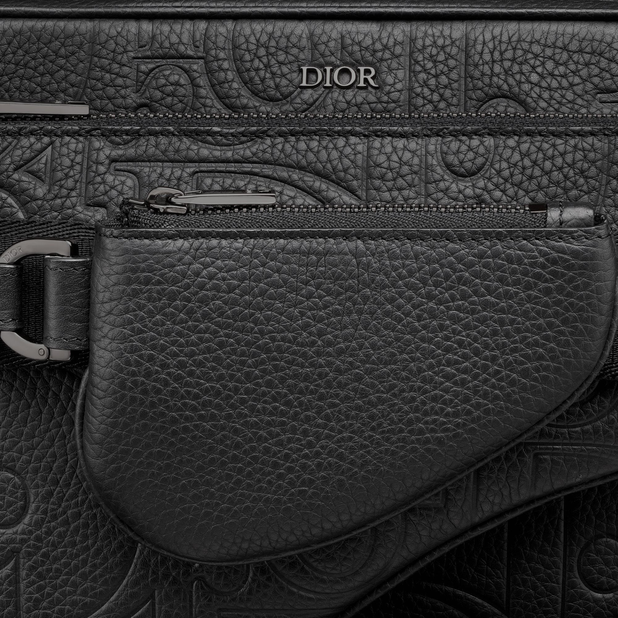 Saddle Triple Pouch Black Dior Gravity Leather and Black Grained ...
