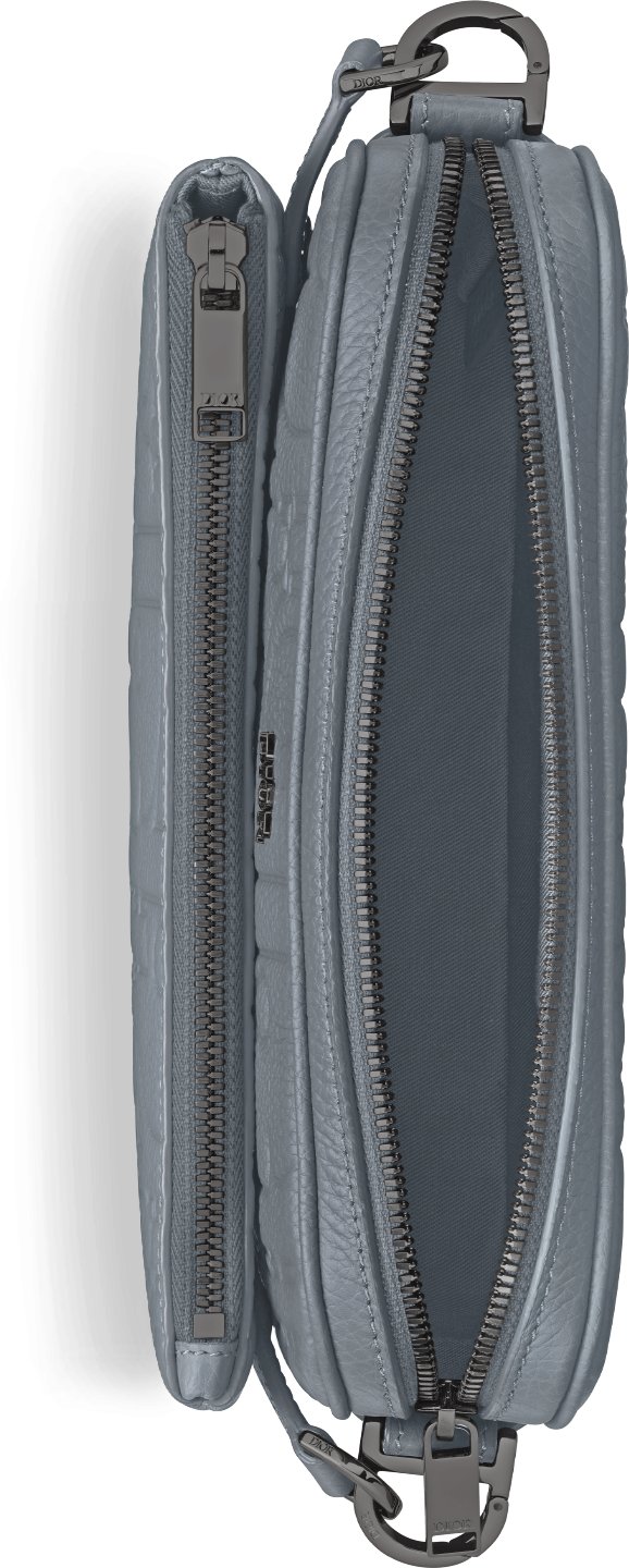 Saddle Triple Pouch Deep Gray Dior Gravity Leather and Deep Gray ...