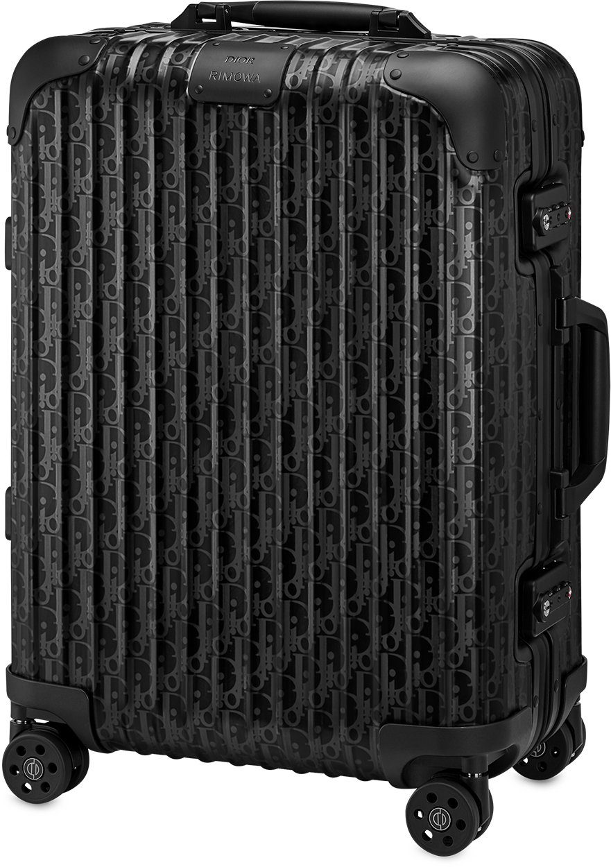 DIOR AND RIMOWA Carry-On Suitcase Black Dior Oblique Aluminum | DIOR