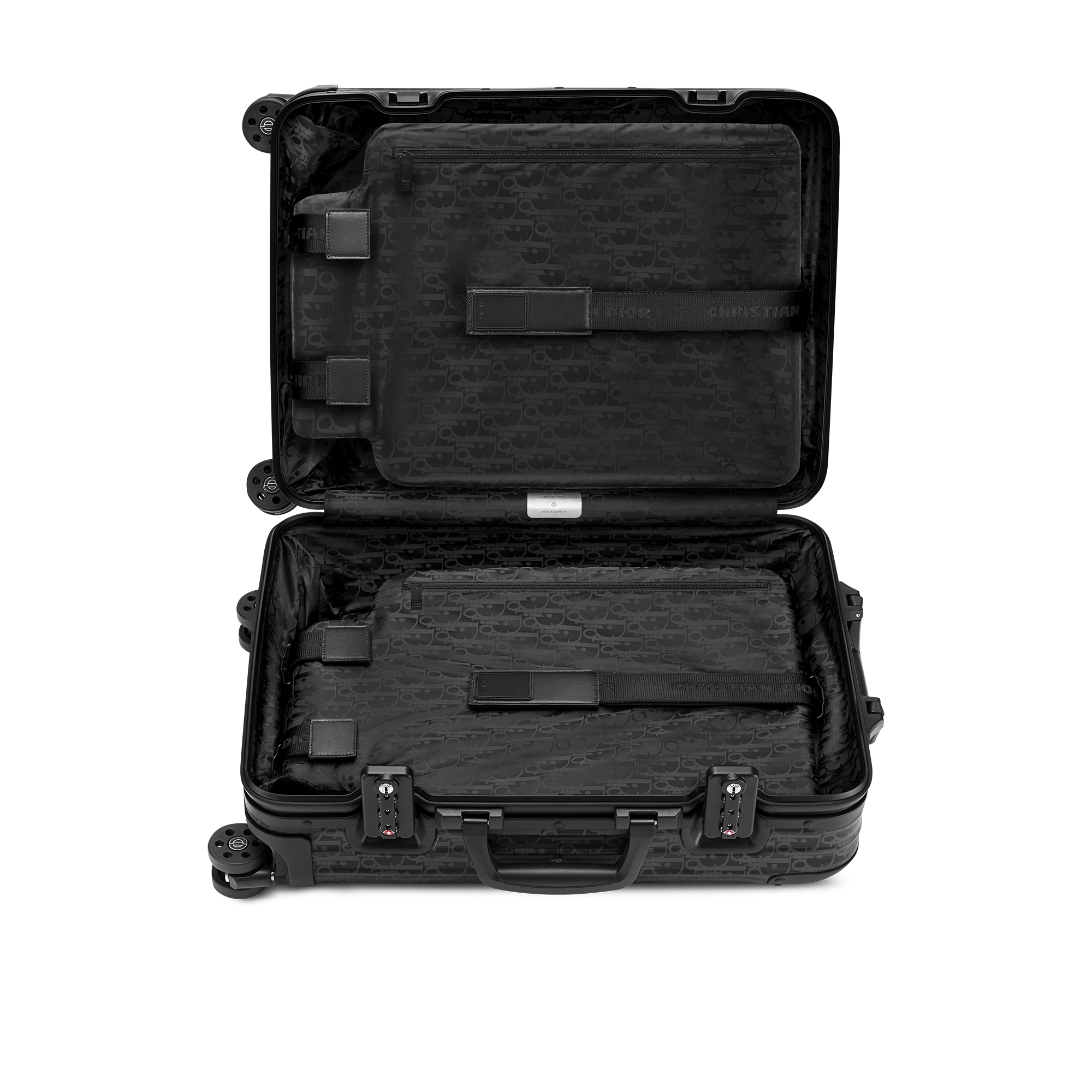 DIOR AND RIMOWA Carry-On Suitcase Black Dior Oblique Aluminum | DIOR