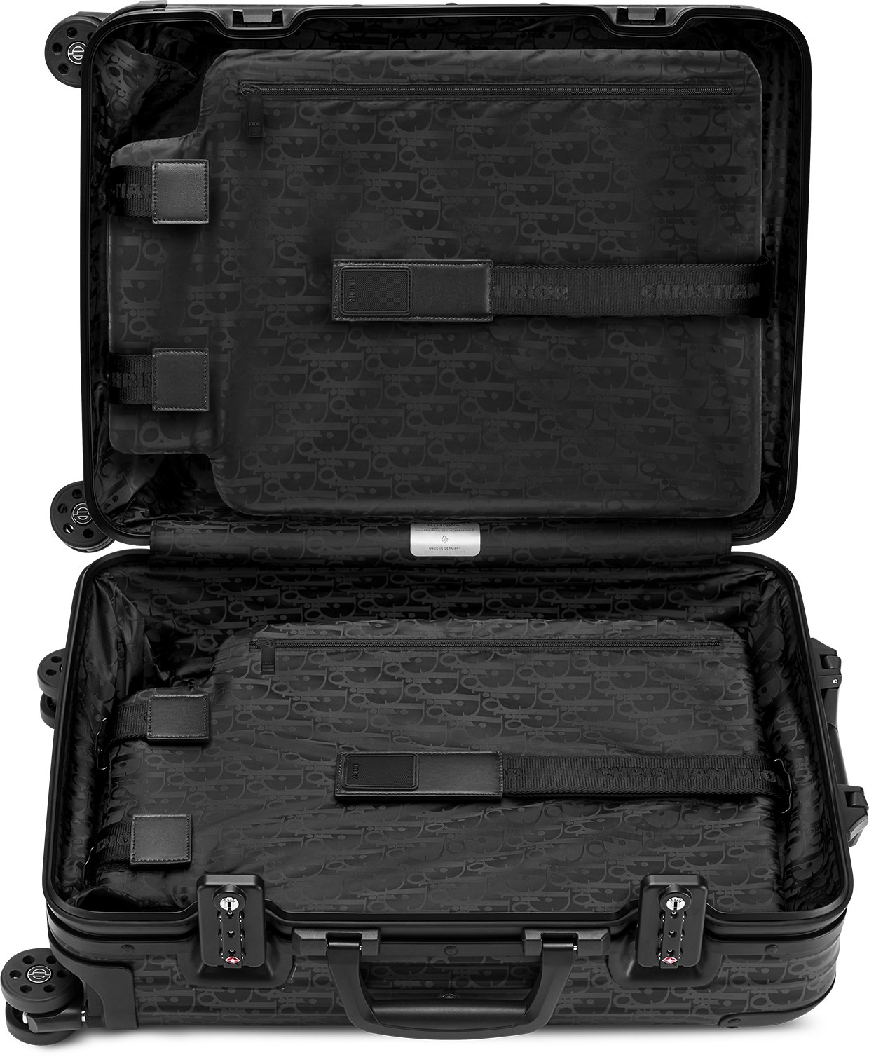 DIOR AND RIMOWA Carry-On Suitcase Black Dior Oblique Aluminum | DIOR