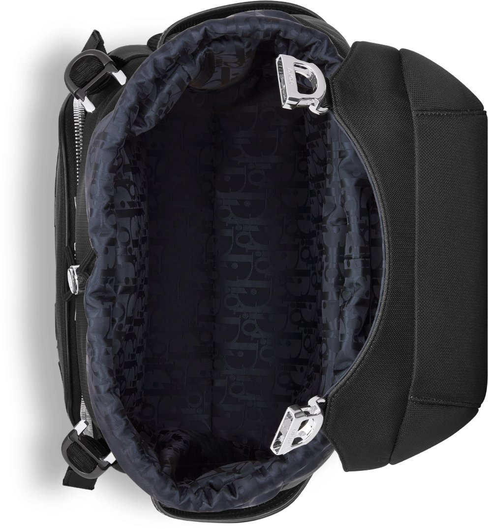 DIOR AND LEWIS HAMILTON Dior 8 Backpack with Flap Black Nylon and Black ...