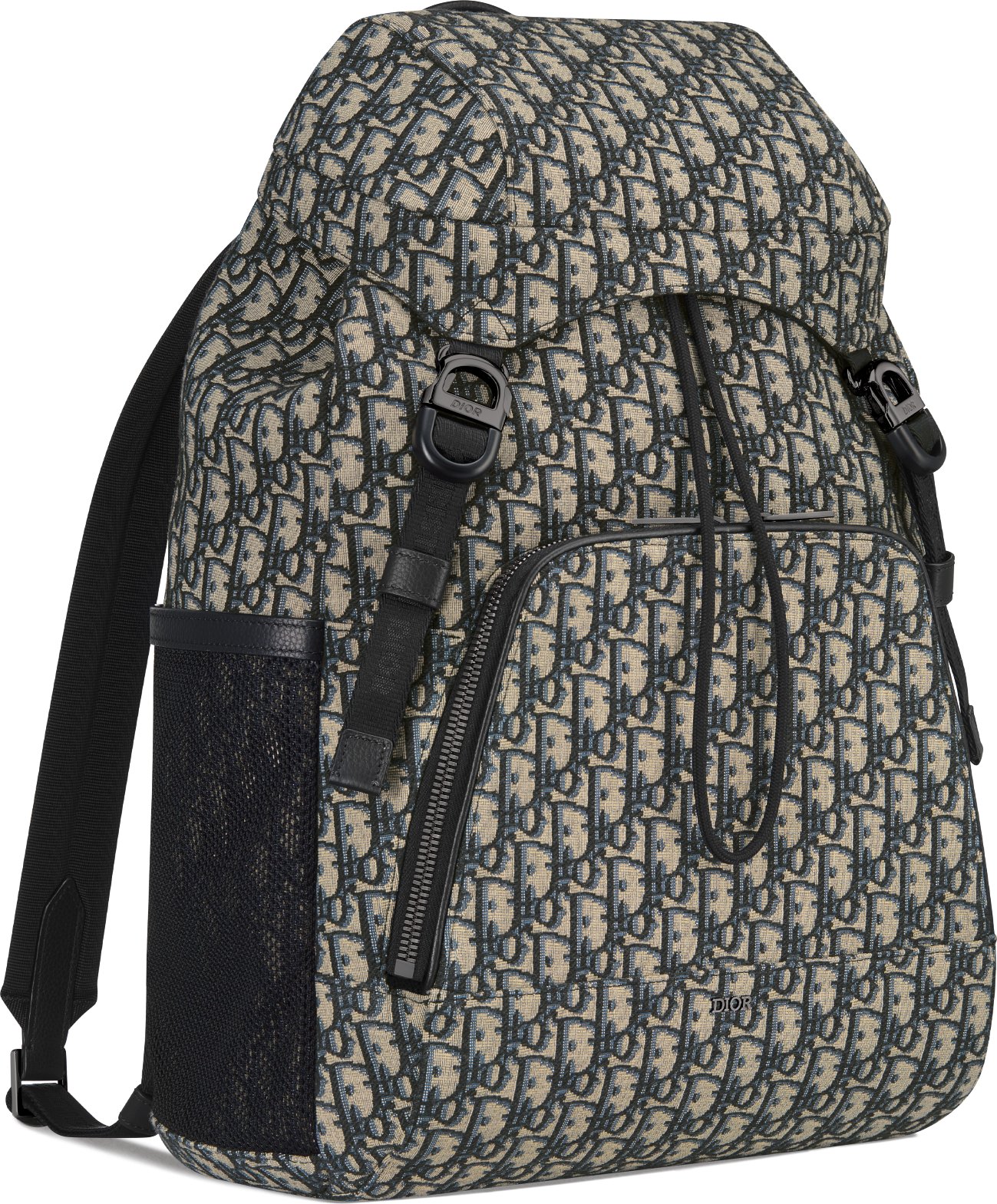 Dior 8 Backpack with Flap Beige and Black Dior Oblique Jacquard | DIOR