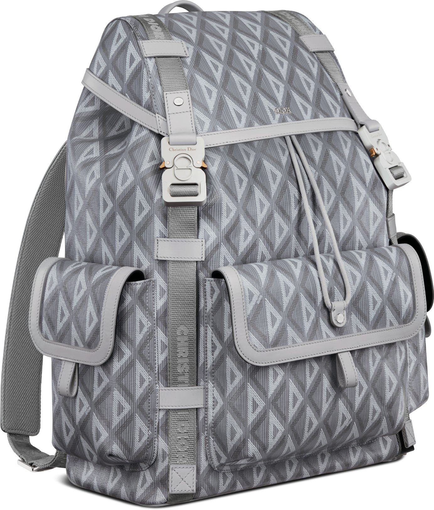 Large Dior Hit the Road Backpack Dior Gray Coated Cotton Canvas with CD ...
