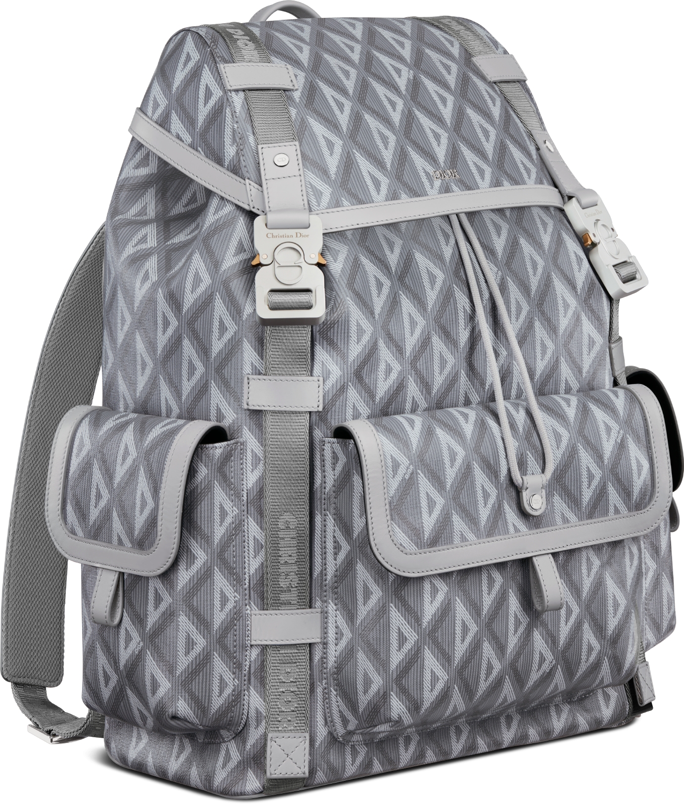 Large Dior Hit the Road Backpack Dior Gray Coated Cotton Canvas with CD ...