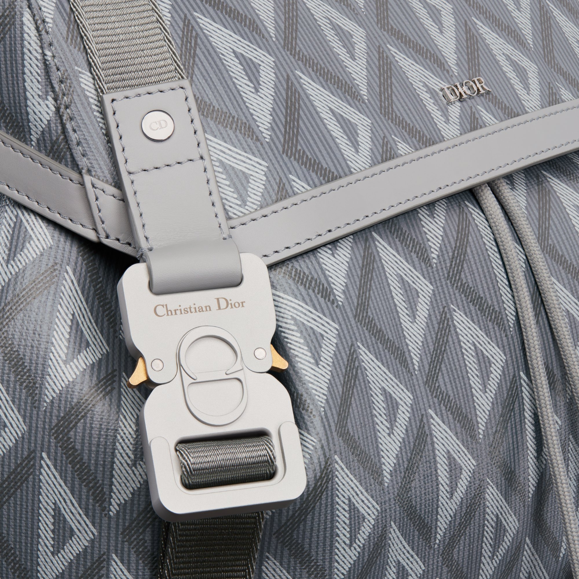 Dior Hit the Road 라지 백팩 Dior 그레이 CD Diamond 프린트 코팅 코튼 캔버스 & Dior 그레이 ...