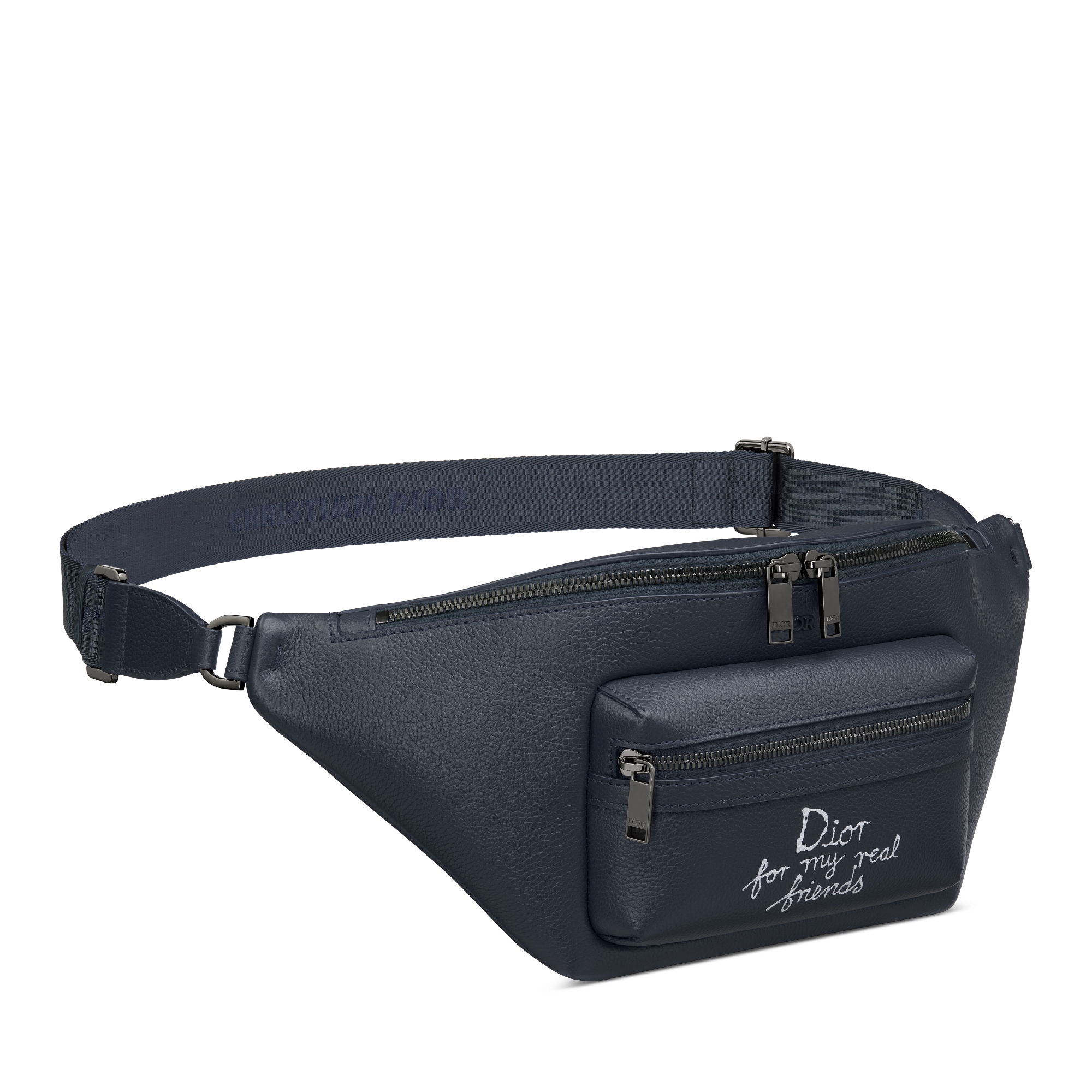 DIOR AND HYLTON NEL Rider 2.0 Belt Bag Navy Blue Grained Calfskin with ...