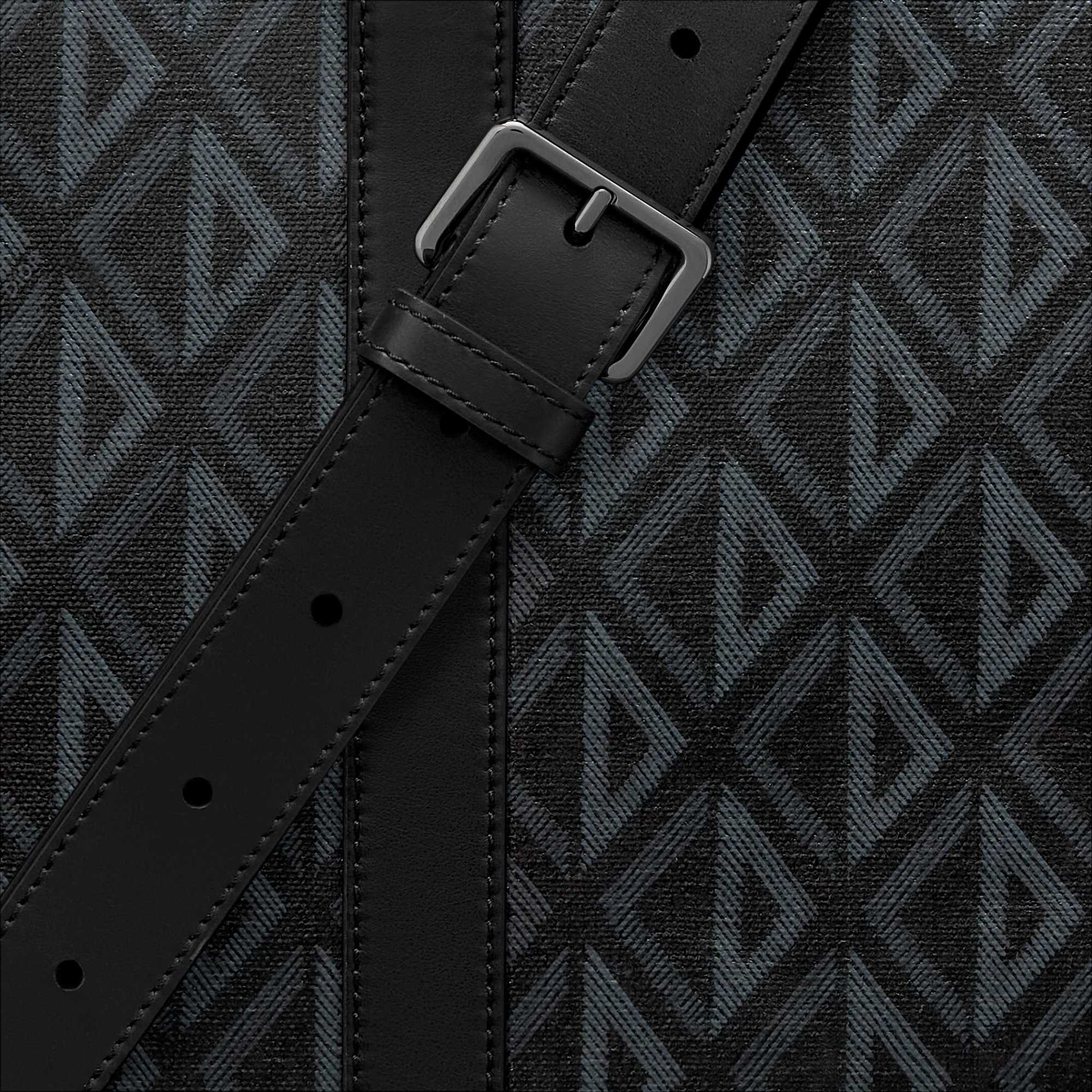 Portadocumentos con cremallera Lona de algodón revestida negra con ...