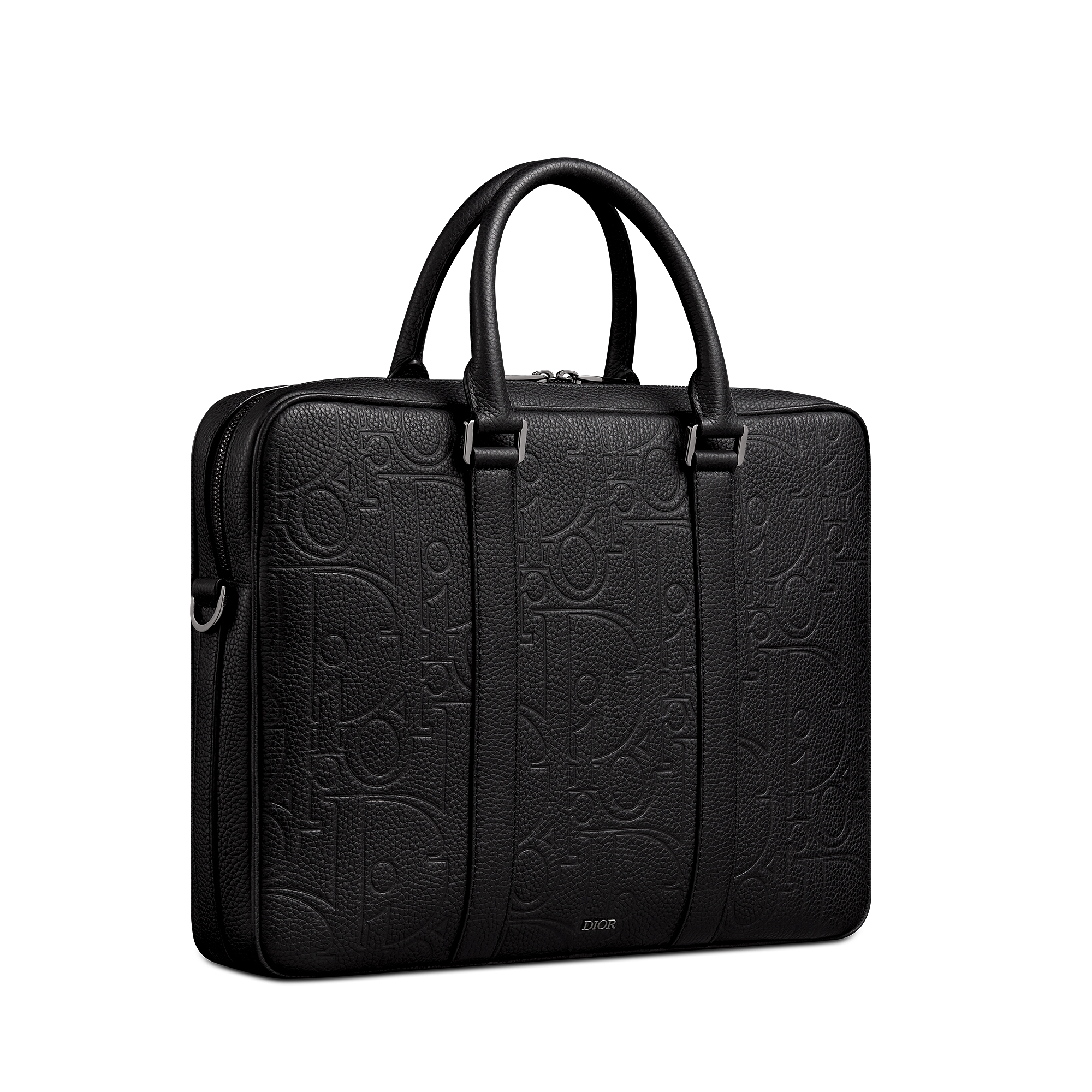 Zipped Briefcase Black Dior Gravity Leather and Black Grained Calfskin ...