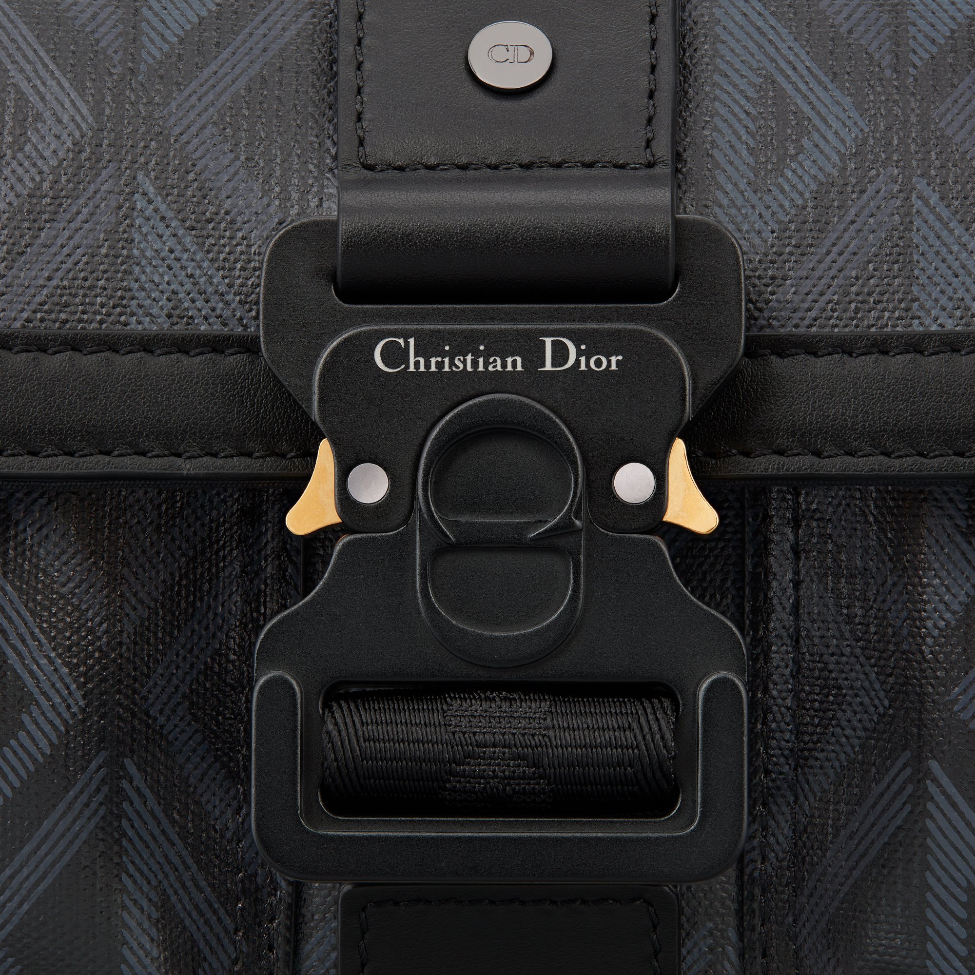 Dior Hit the Road Bag with Strap Black Coated Cotton Canvas with CD ...