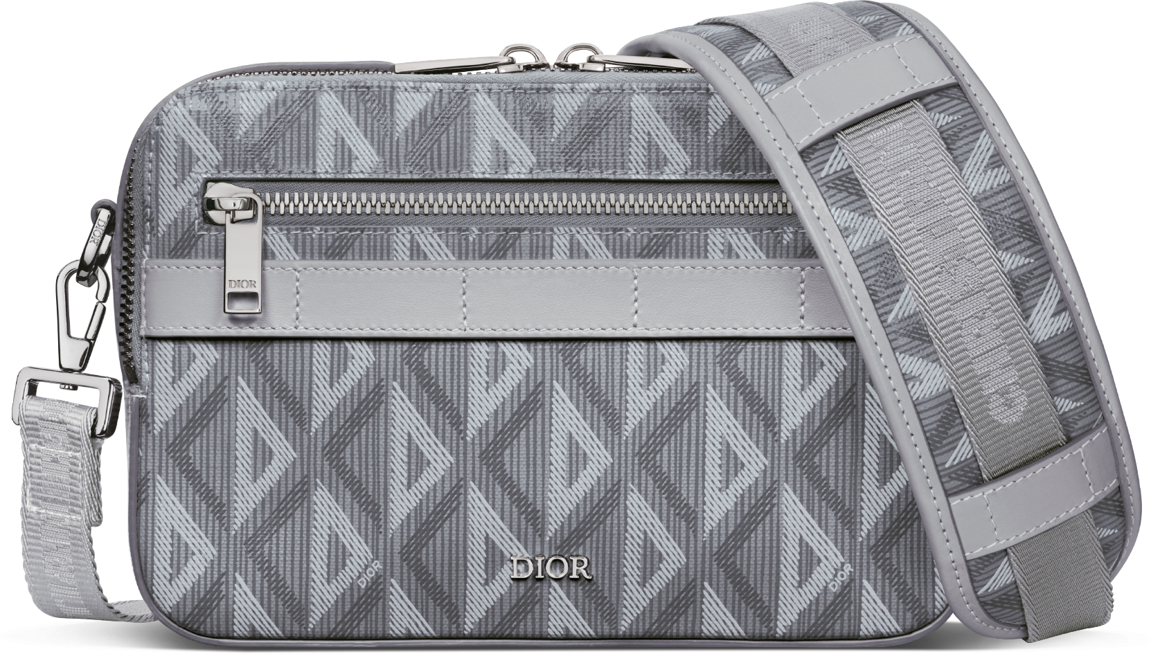 Safari Bag with Strap Dior Gray CD Diamond Canvas | DIOR