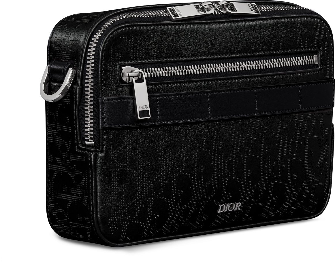 Safari Bag with Strap Black Dior Oblique Galaxy Leather | DIOR