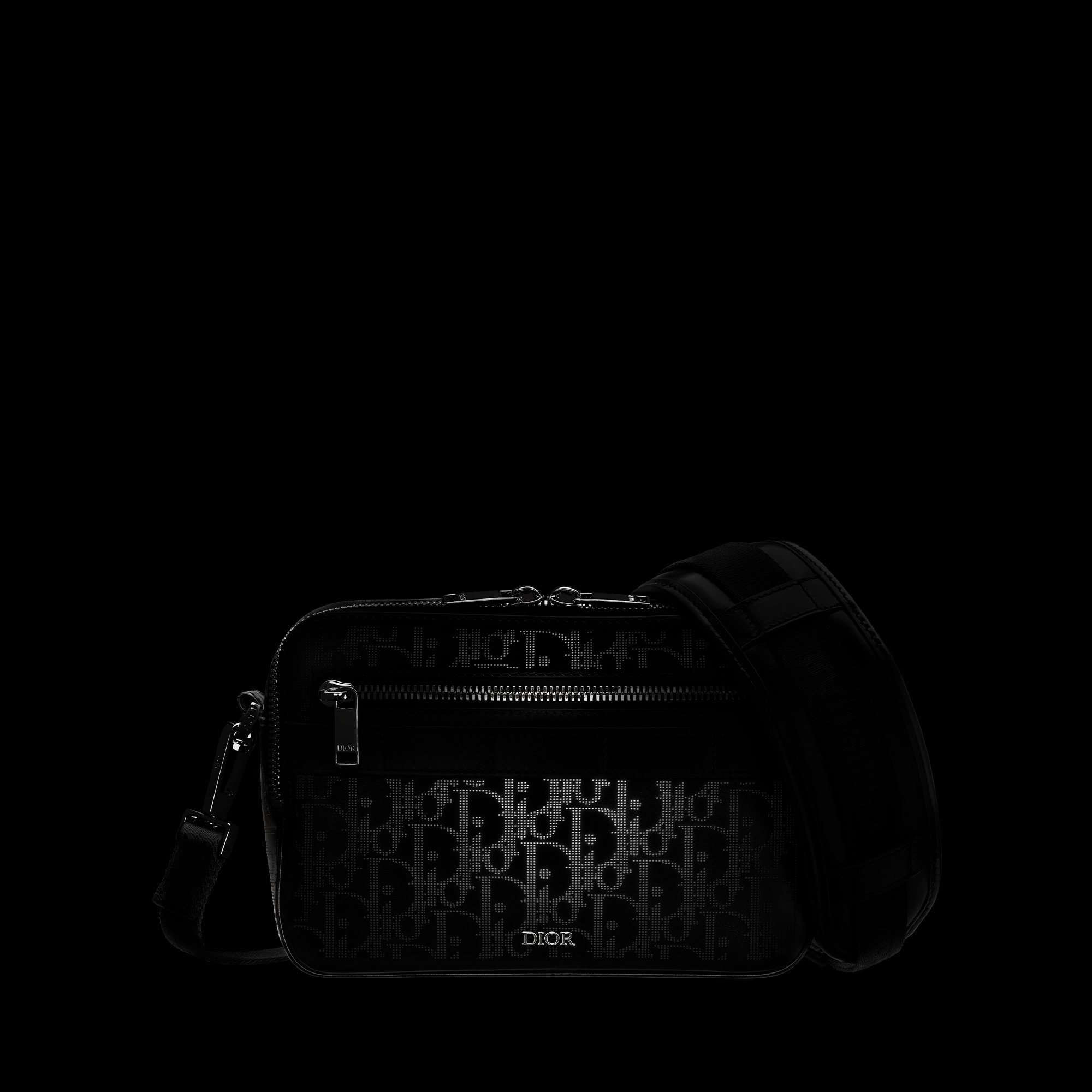 Safari Bag with Strap Black Dior Oblique Galaxy Leather | DIOR