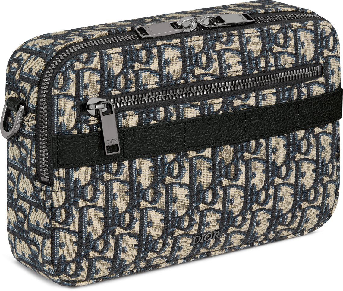 Safari Bag with Strap Beige and Black Dior Oblique Jacquard | DIOR