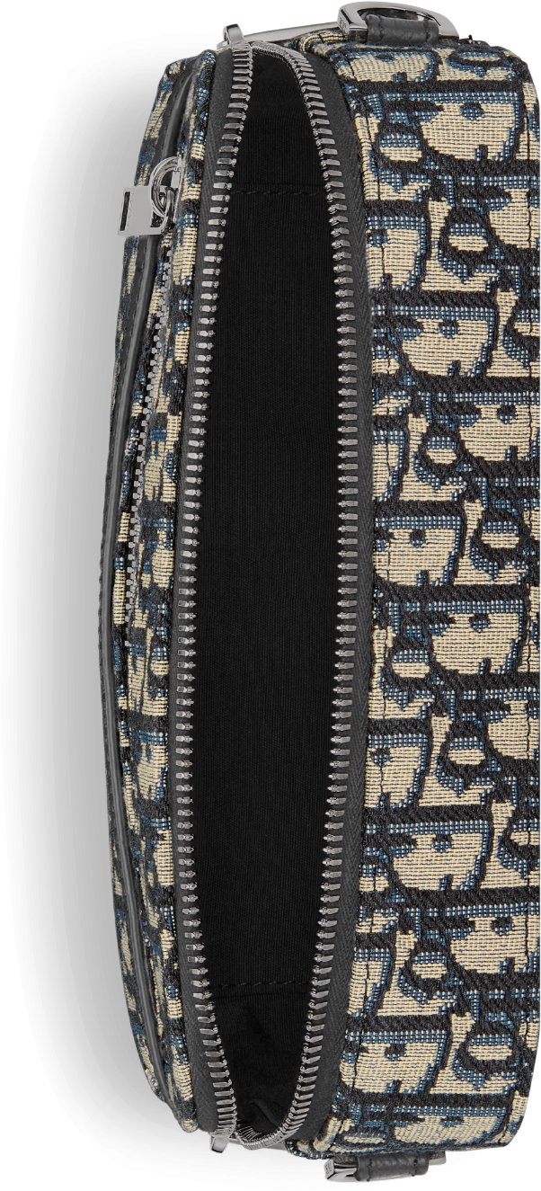 Safari Bag with Strap Beige and Black Dior Oblique Jacquard | DIOR