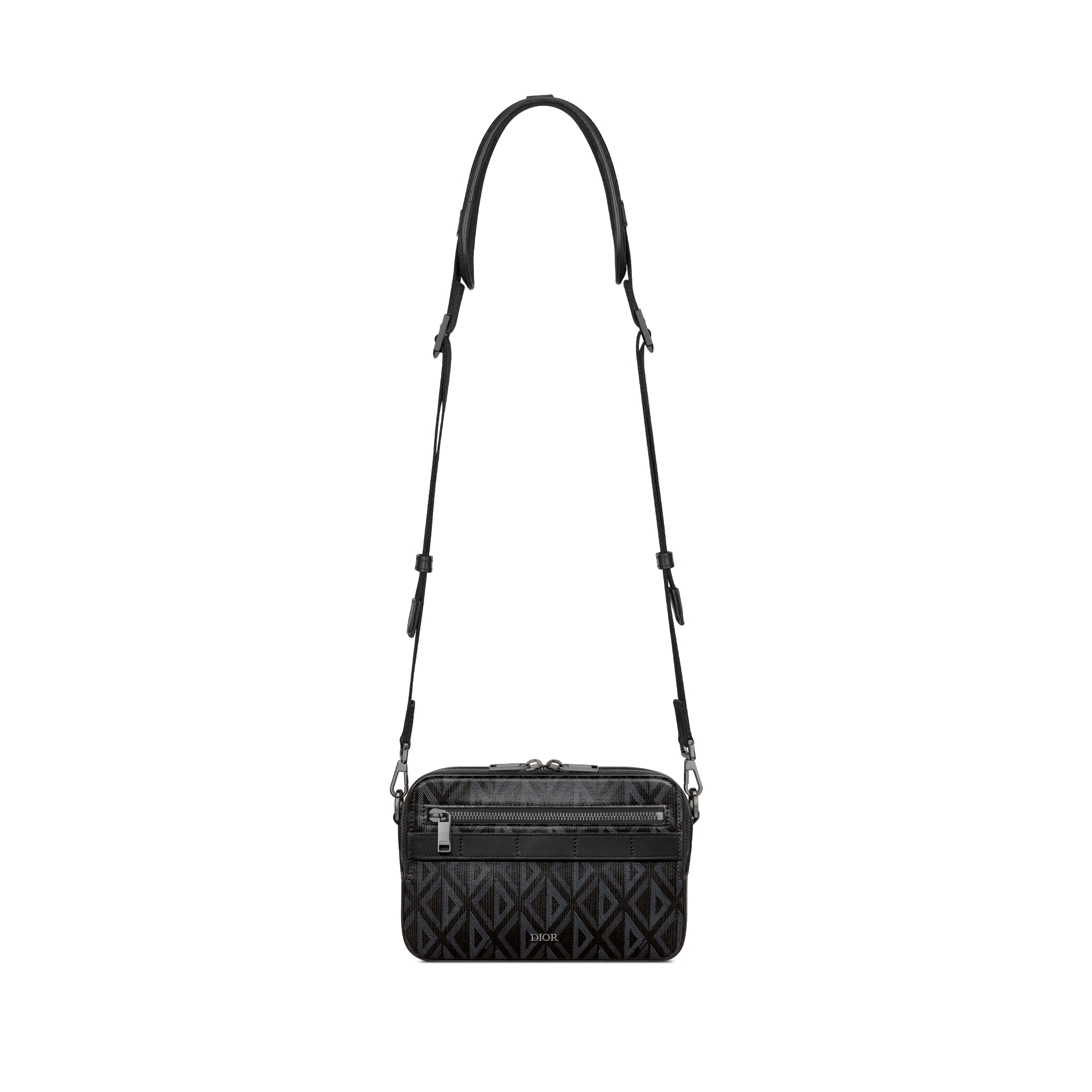 Safari Bag with Strap Black Coated Cotton Canvas with CD Diamond Print ...