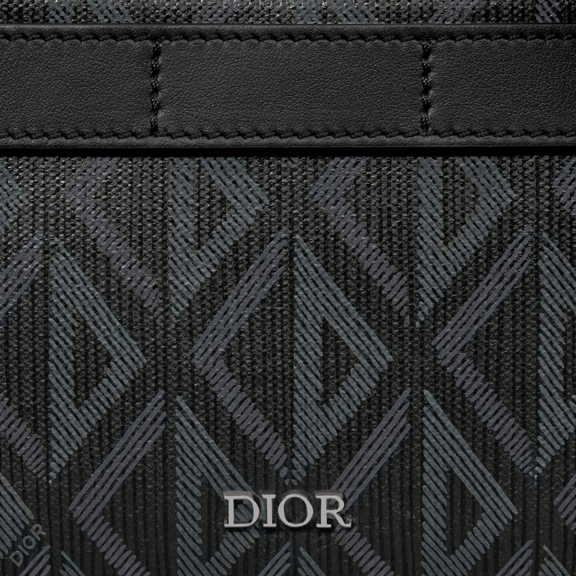 Safari Bag with Strap Black Coated Cotton Canvas with CD Diamond Print ...