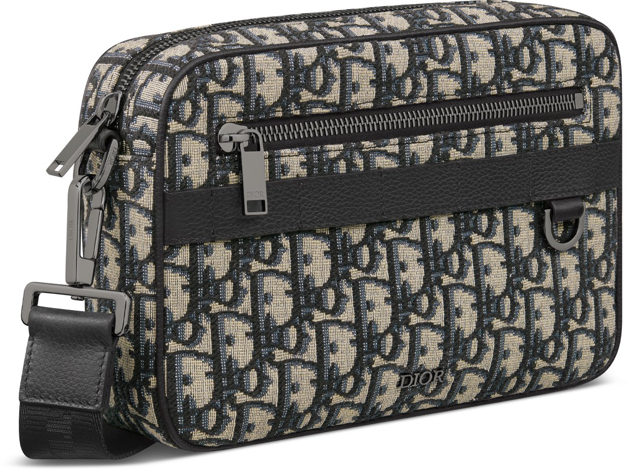 Safari-tas met schouderband Beige en zwarte Dior Oblique-jacquard | DIOR