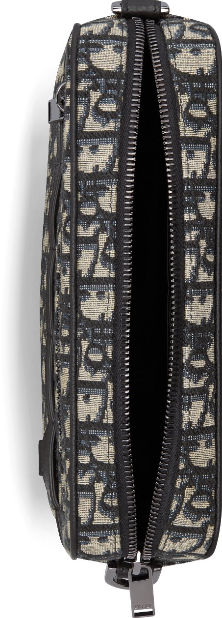 Safari Bag with Strap Beige and Black Dior Oblique Jacquard | DIOR