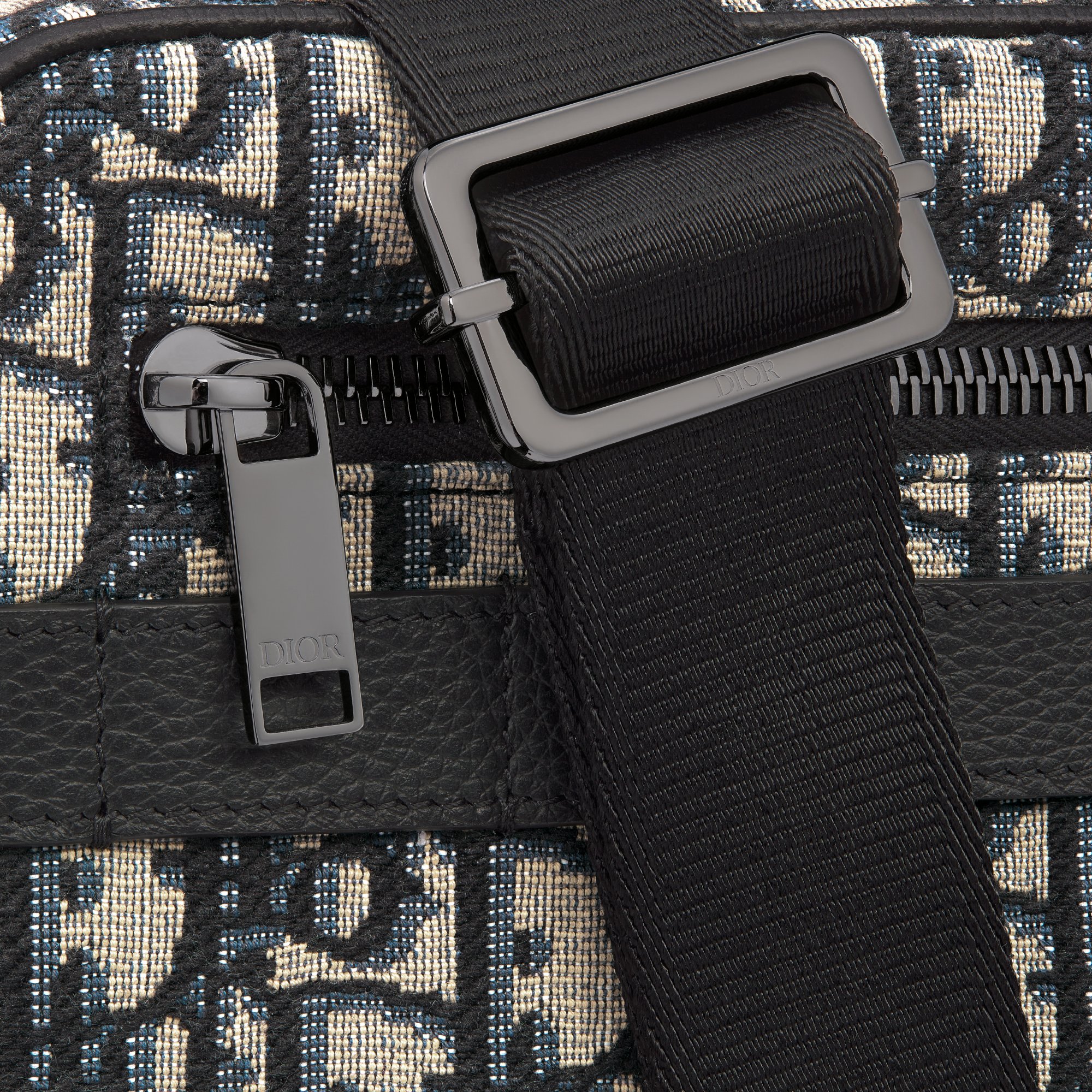 Safari Bag with Strap Beige and Black Dior Oblique Jacquard | DIOR