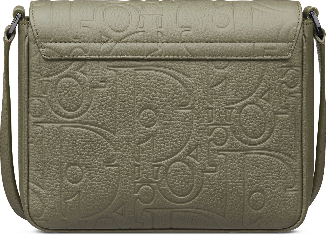Сумка-мессенджер с клапаном Кожа Dior Gravity цвета хаки и зернистая ...