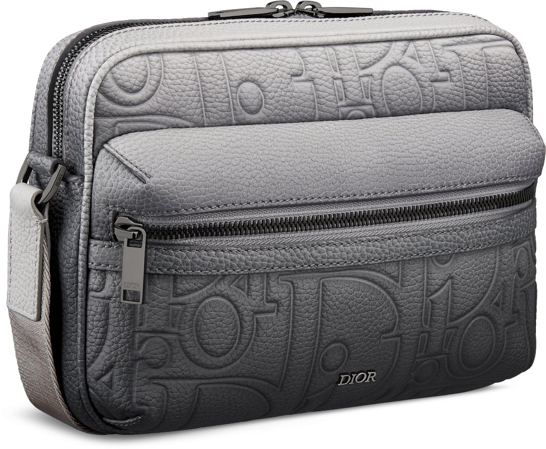Rider 2.0 Zipped Messenger Bag Gradient Gray-Black Dior Gravity Leather ...