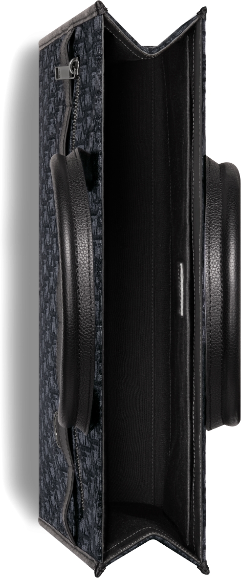 Safari Tote Bag Black Dior Oblique Jacquard and Grained Calfskin | DIOR