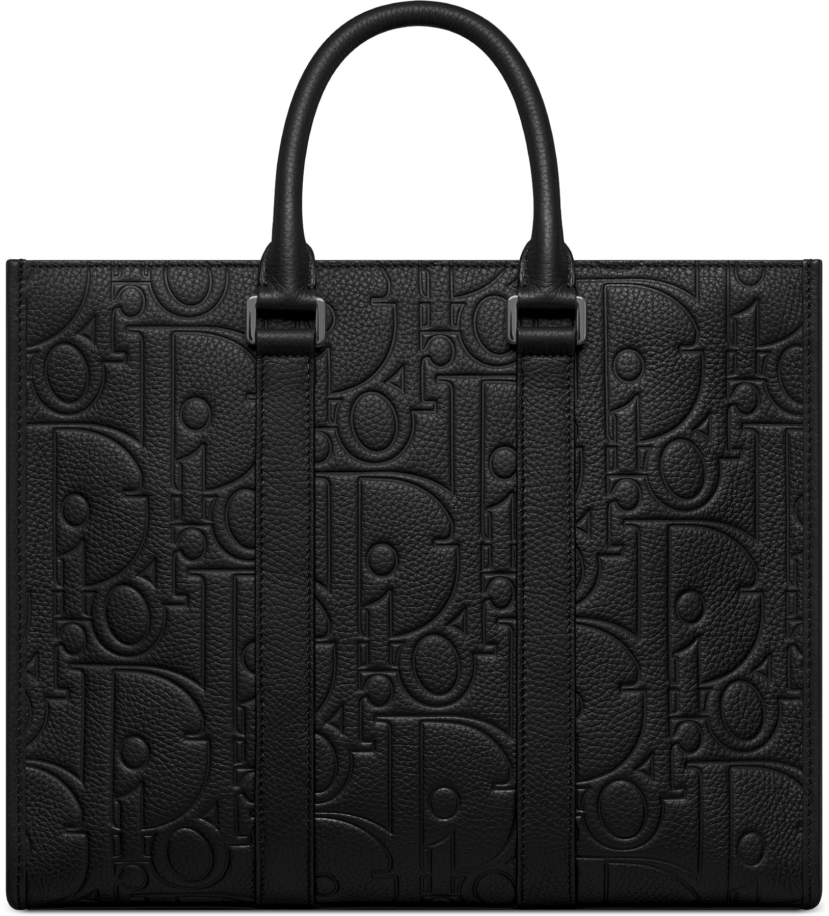 Cabas East-West Medium Cuir Dior Gravity noir et cuir de veau grainé ...