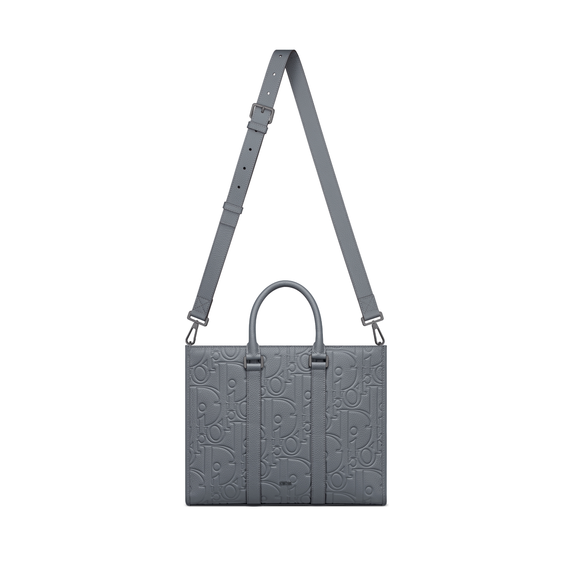 Medium East-West Tote Bag Deep Gray Dior Gravity Leather and Deep Gray Grained Calfskin | DIOR