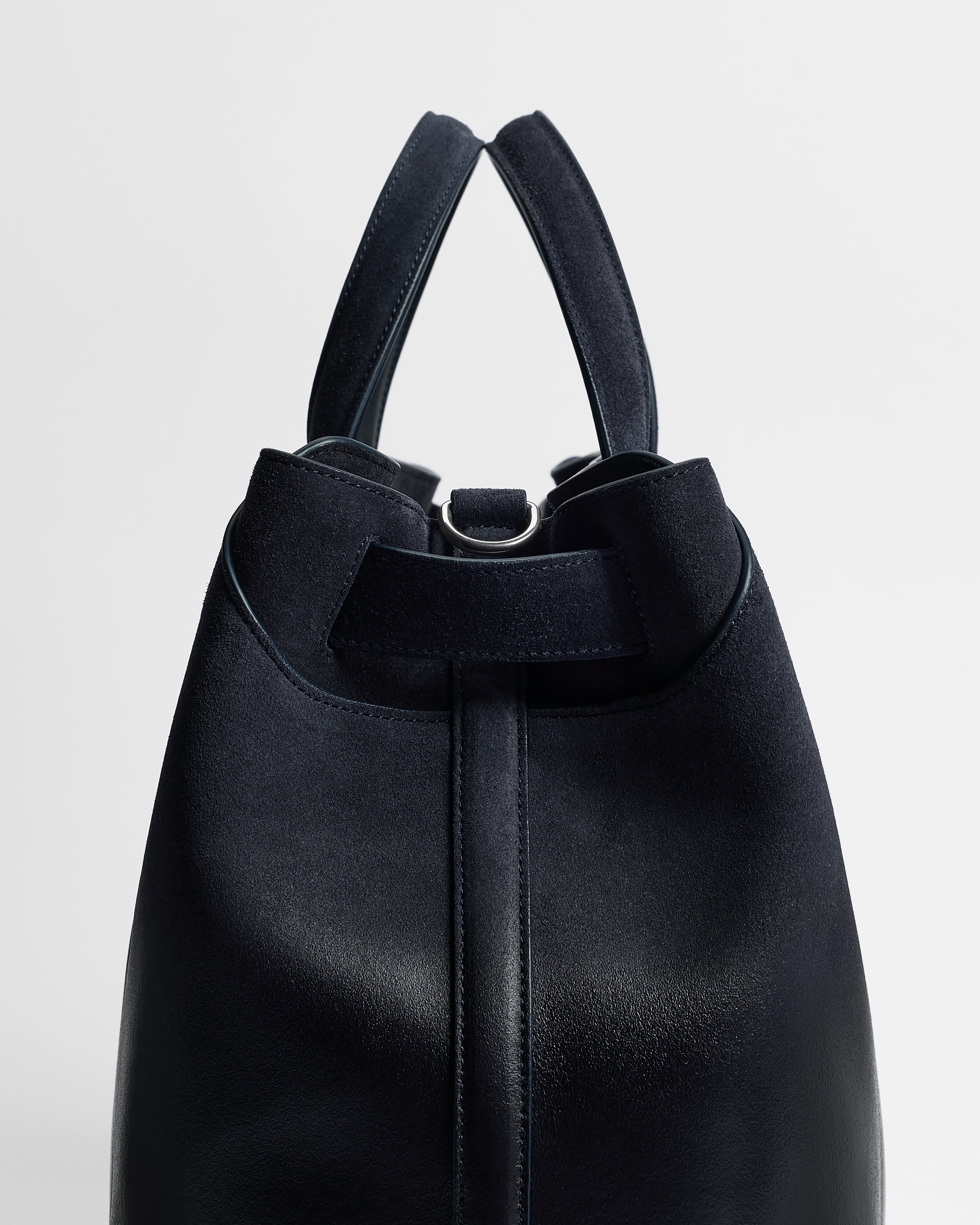 Medium Dior Normandie Tote Bag Navy Blue Patina-Finish Suede Calfskin ...
