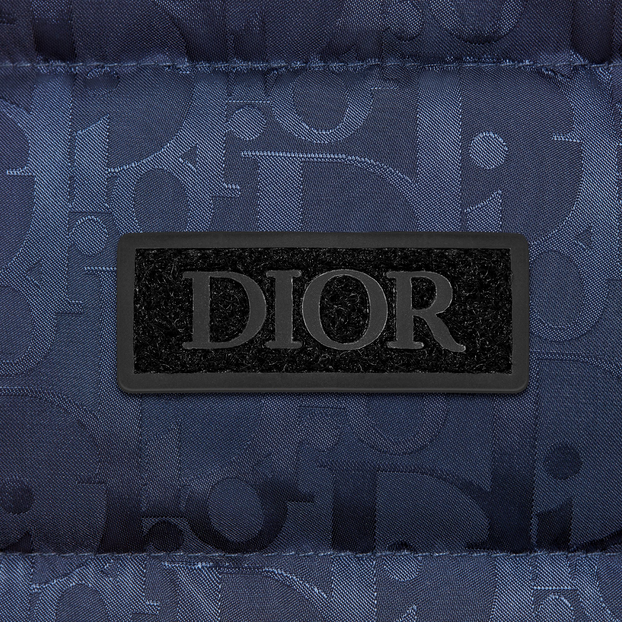 Dior Oblique Hooded Down Jacket Navy Blue Technical Jacquard | DIOR