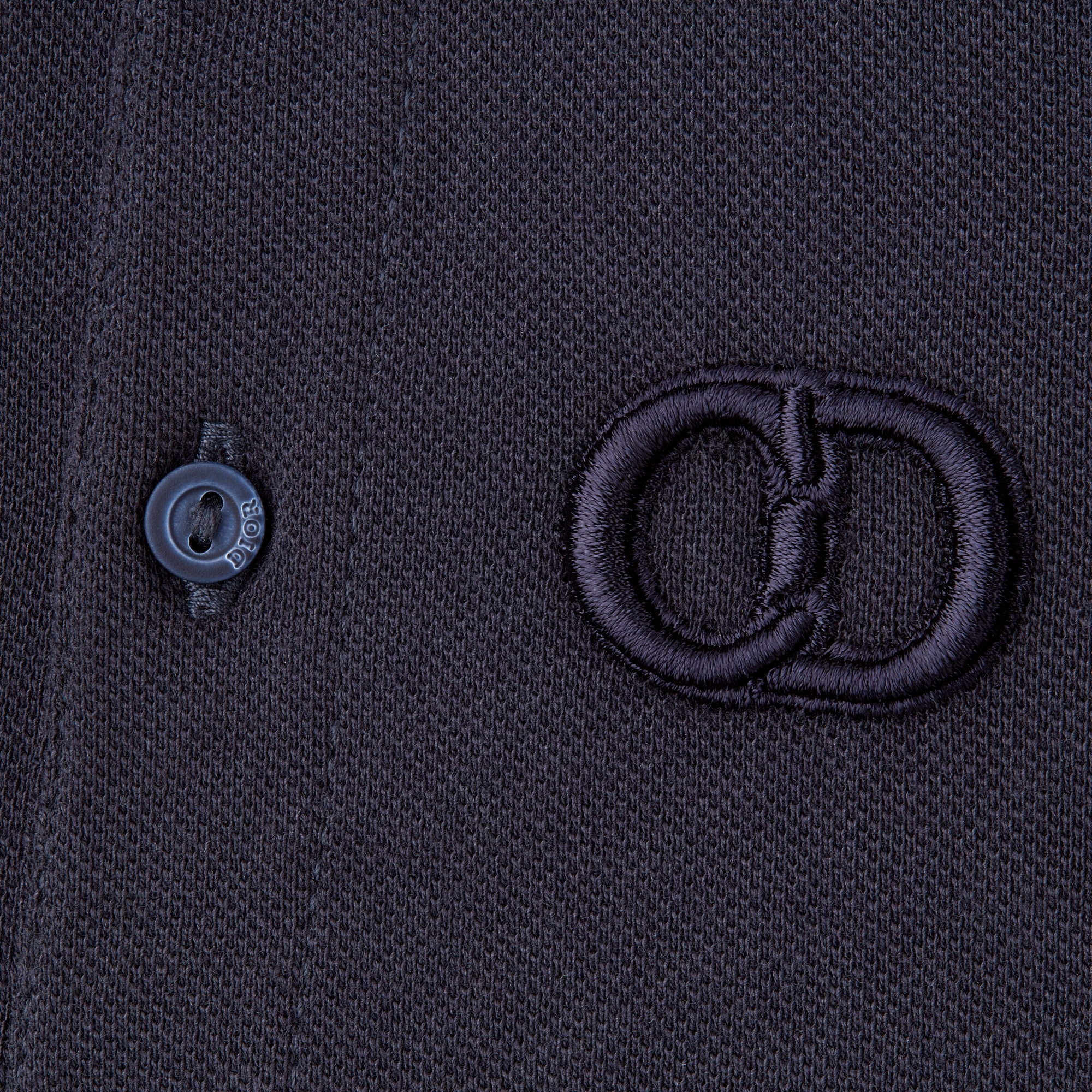 Baby 'CD Icon' Polo Shirt Navy Blue Cotton Piqué | DIOR